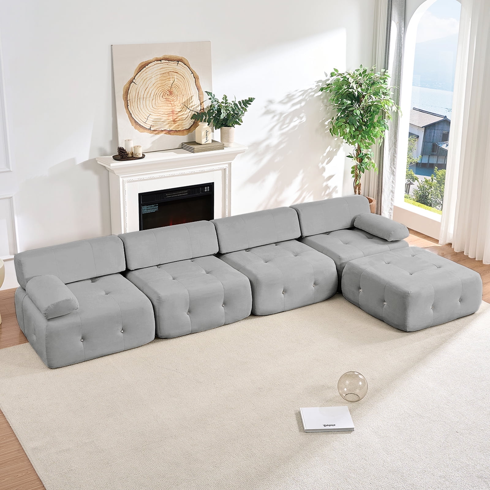 Mixoy 5 Seater Modular Sofa, Free Combo Design, Oversized Seat, L ...