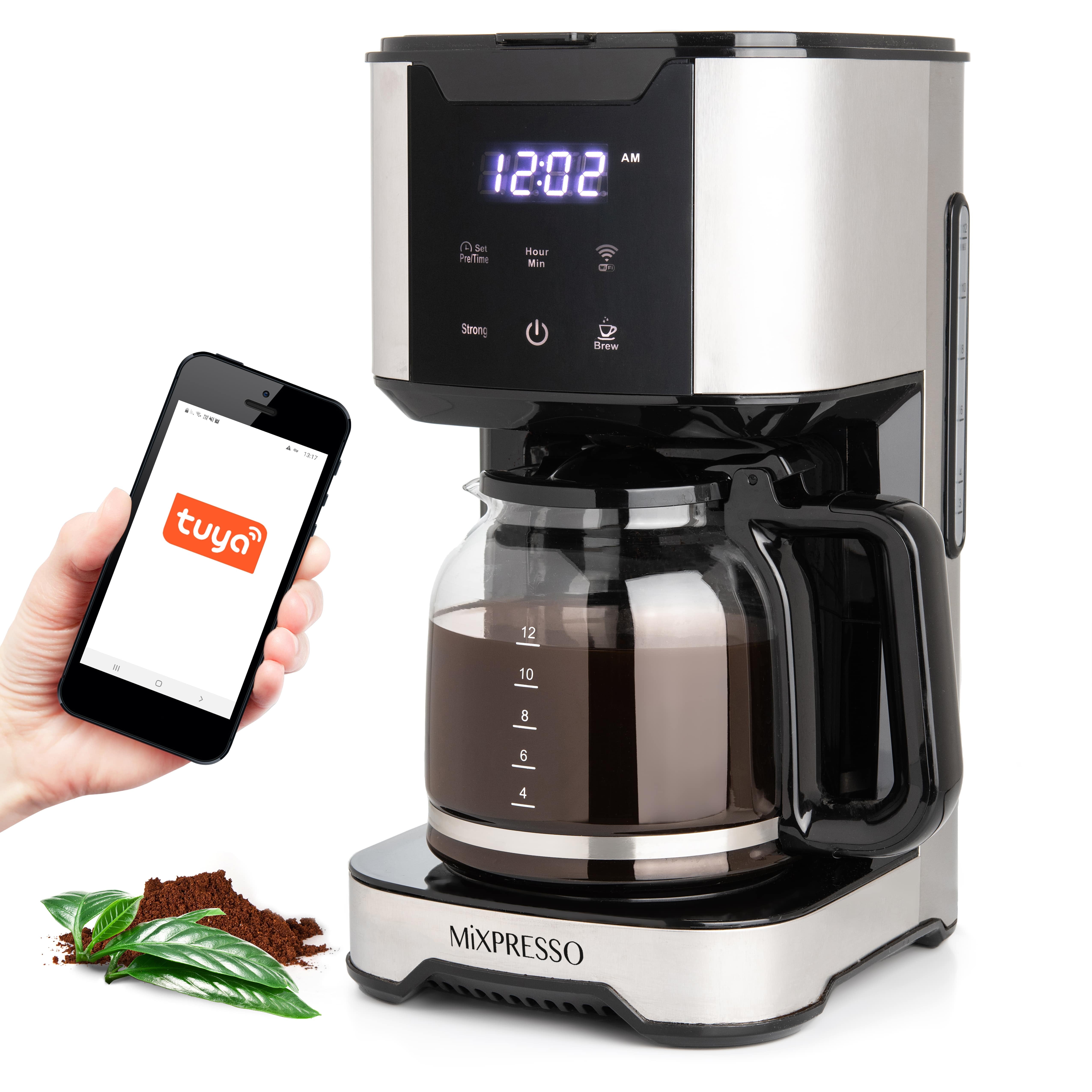 Mixpresso 12 Cup Drip Coffee Maker Touch Screen LCD Display with Wifi ...