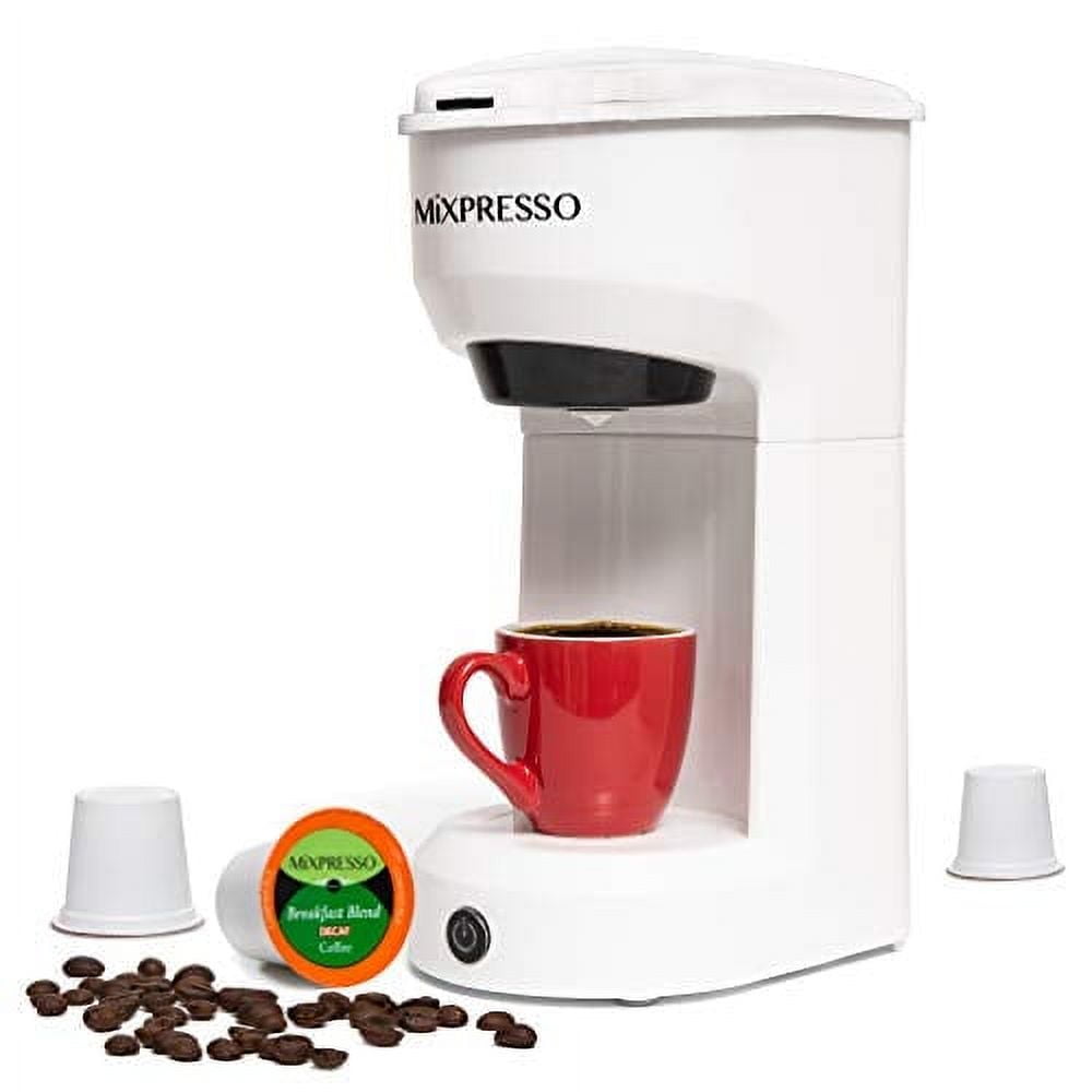 Mixpresso 2-in-1 Single Serve K-Cup and Ground Coffee Maker, Compact ...