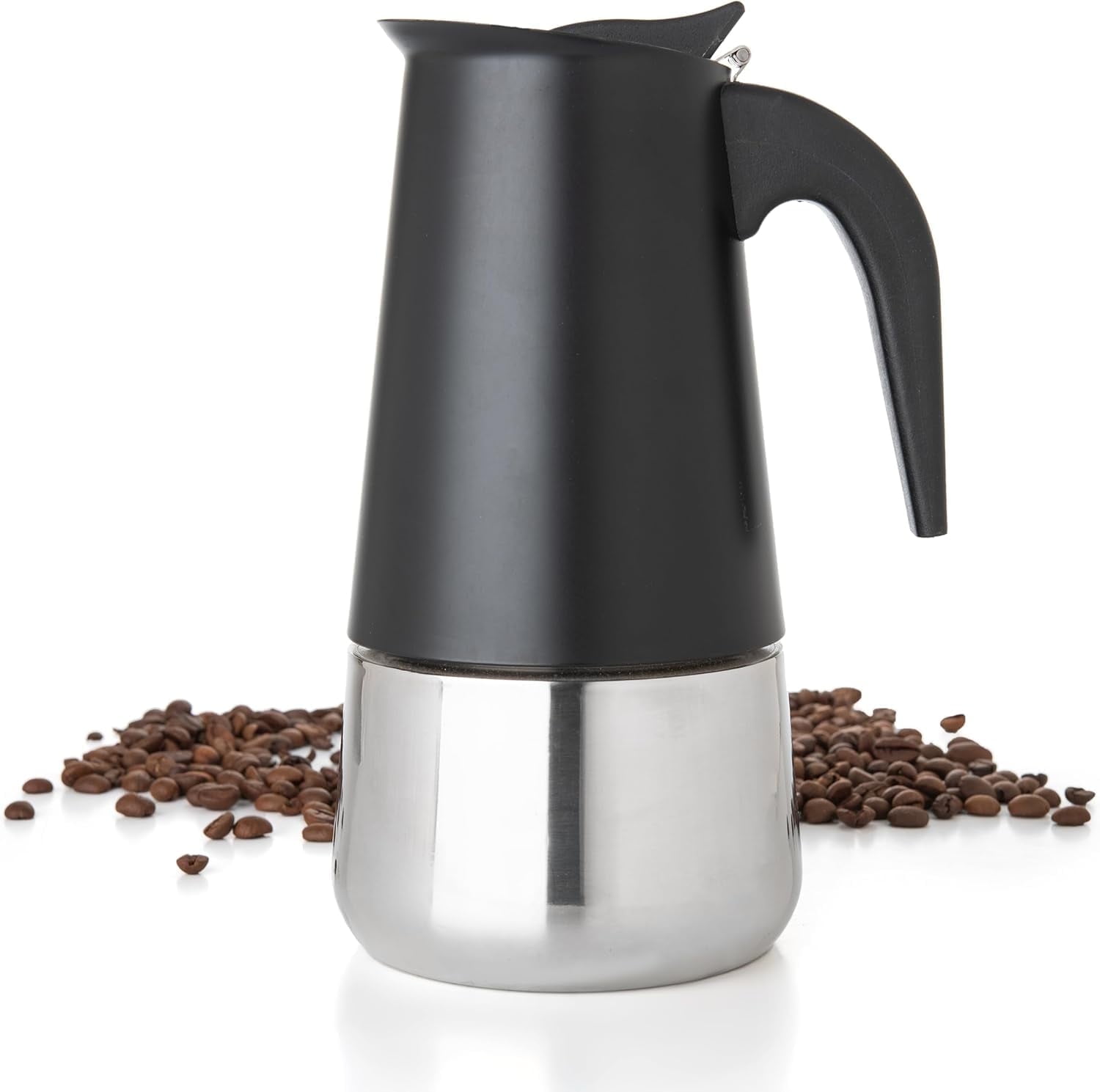 Mixpresso Stainless Steel 6 Cup Stovetop Espresso Maker 10oz Moka Pot ...