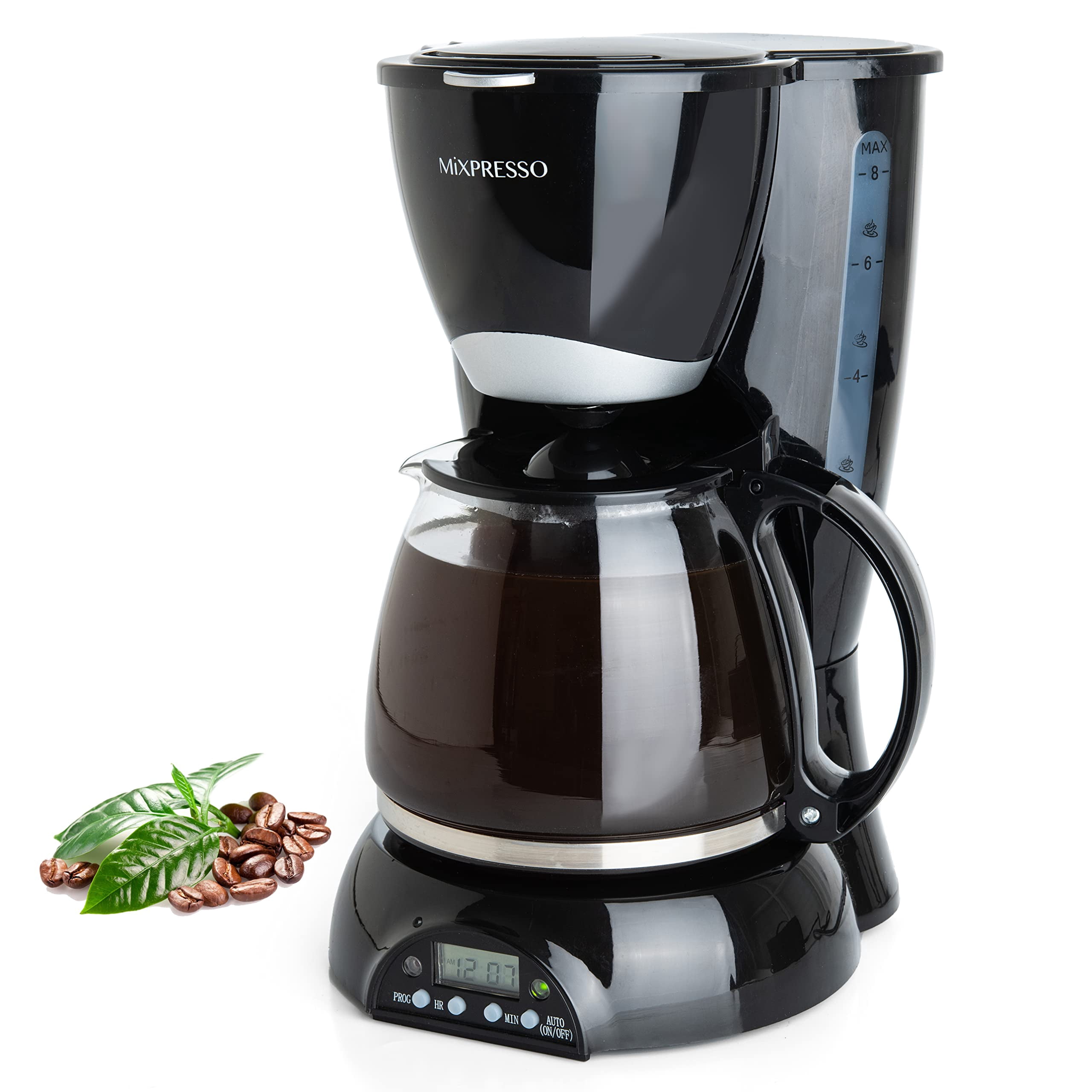 Mixpresso 8-Cup Drip Coffee Maker Programmable, Coffee Pot Machine ...
