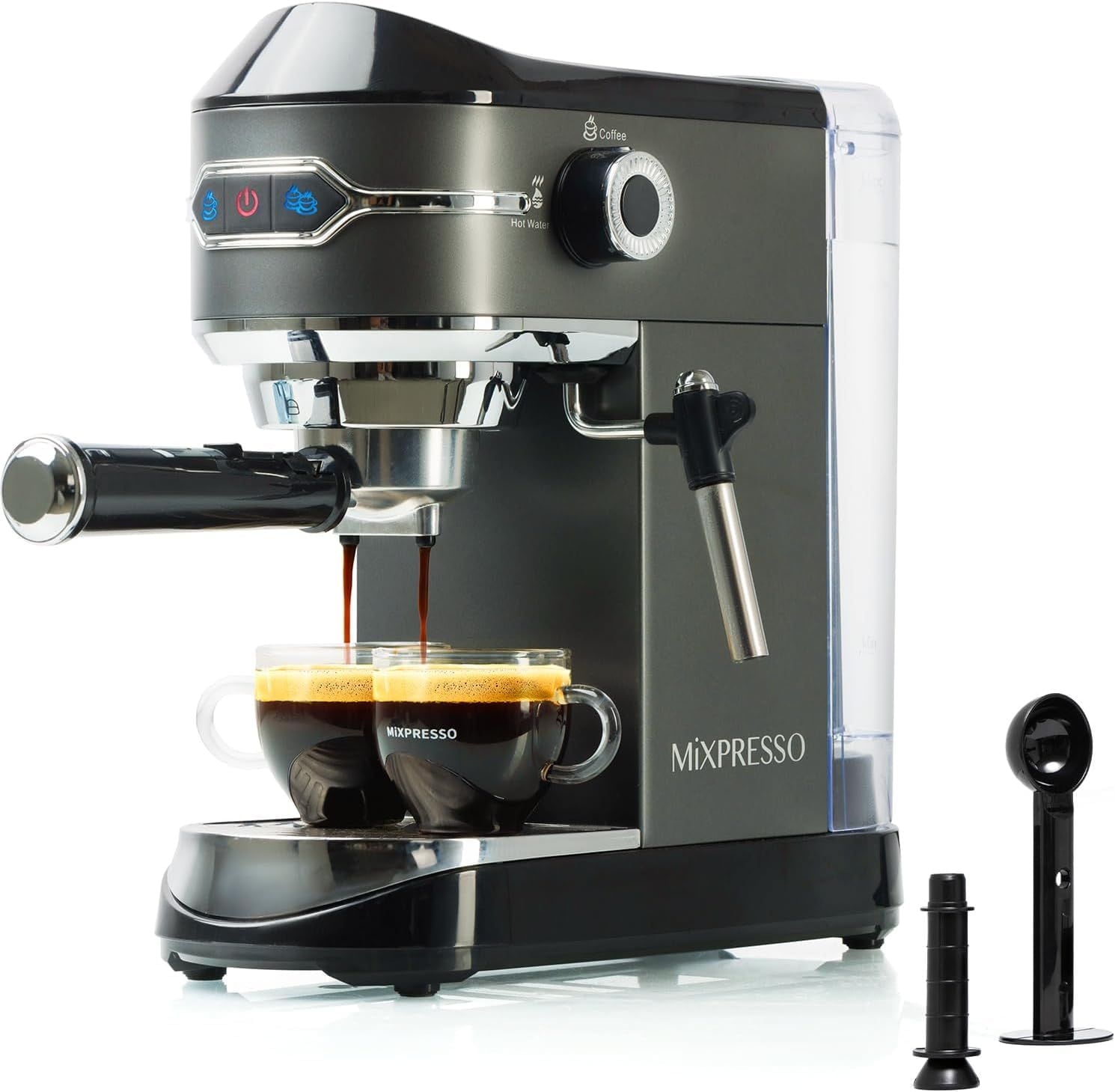 Mixpresso Automatic Espresso Machine with Milk Frother 15-Bar, 37-Oz ...