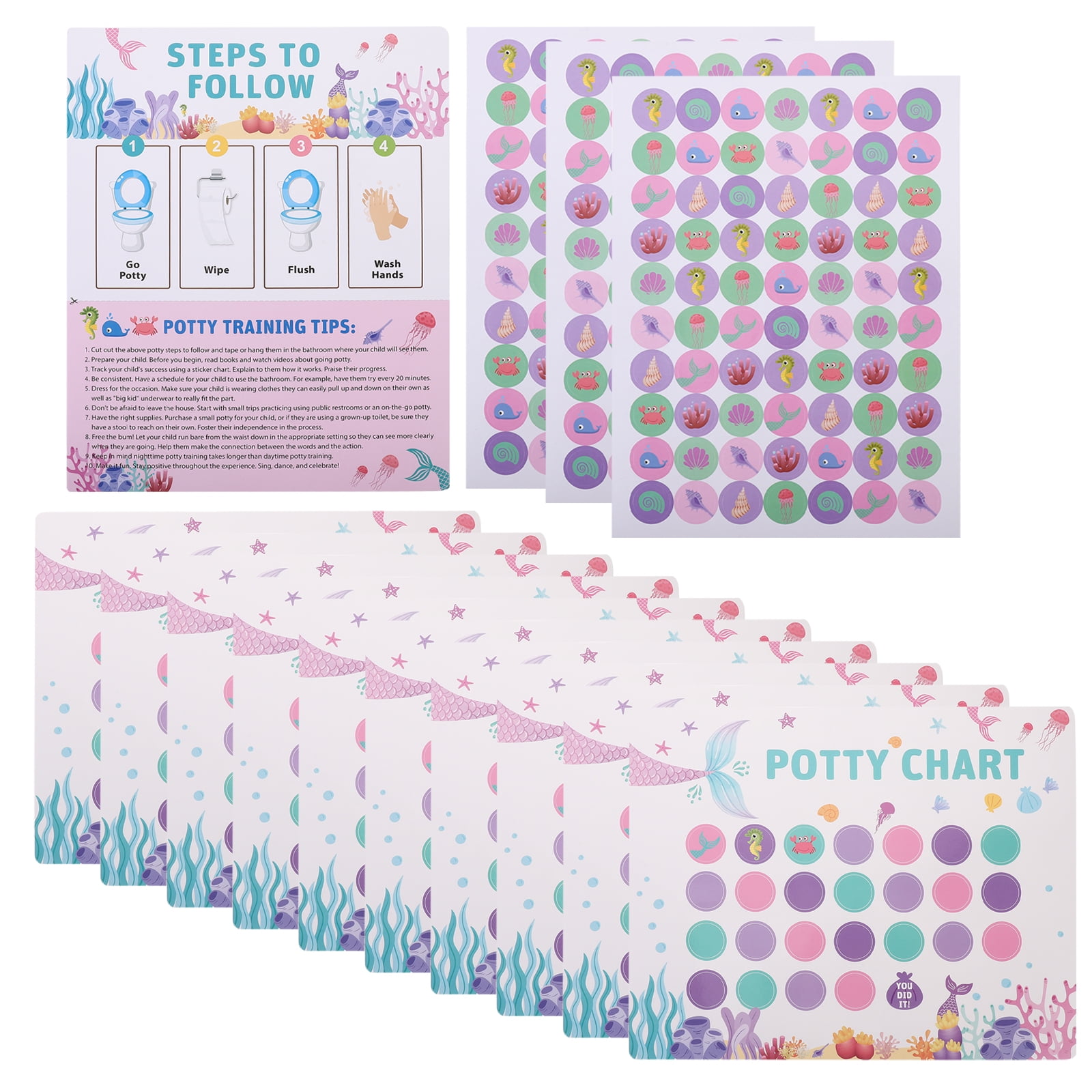 Mixtlocalior 1 Set Potty Training Chart and Sticker Toddlers Potty ...
