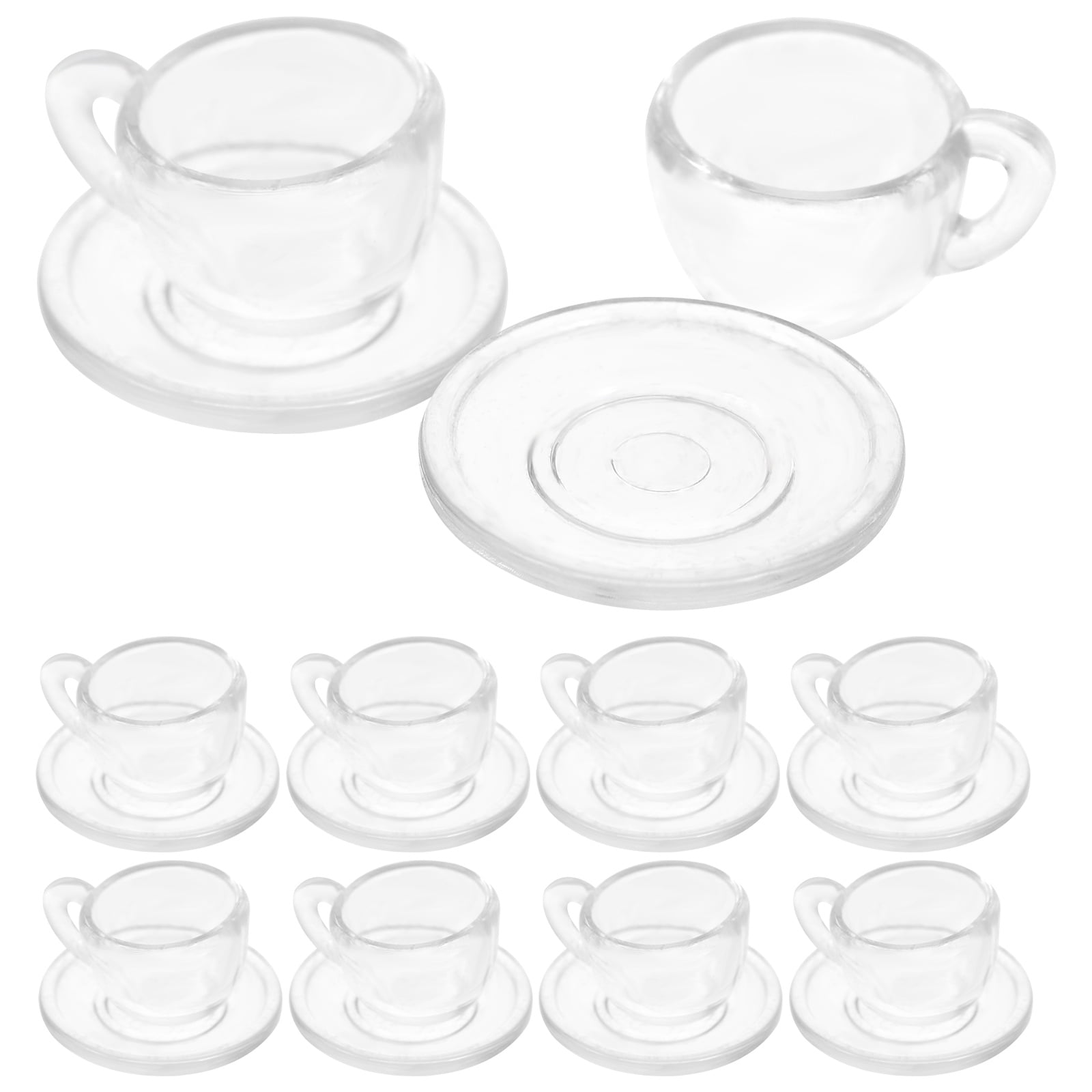 Mixtlocalior 1 Set of Miniature Tea Cups Saucers Mini Teaware Doll ...