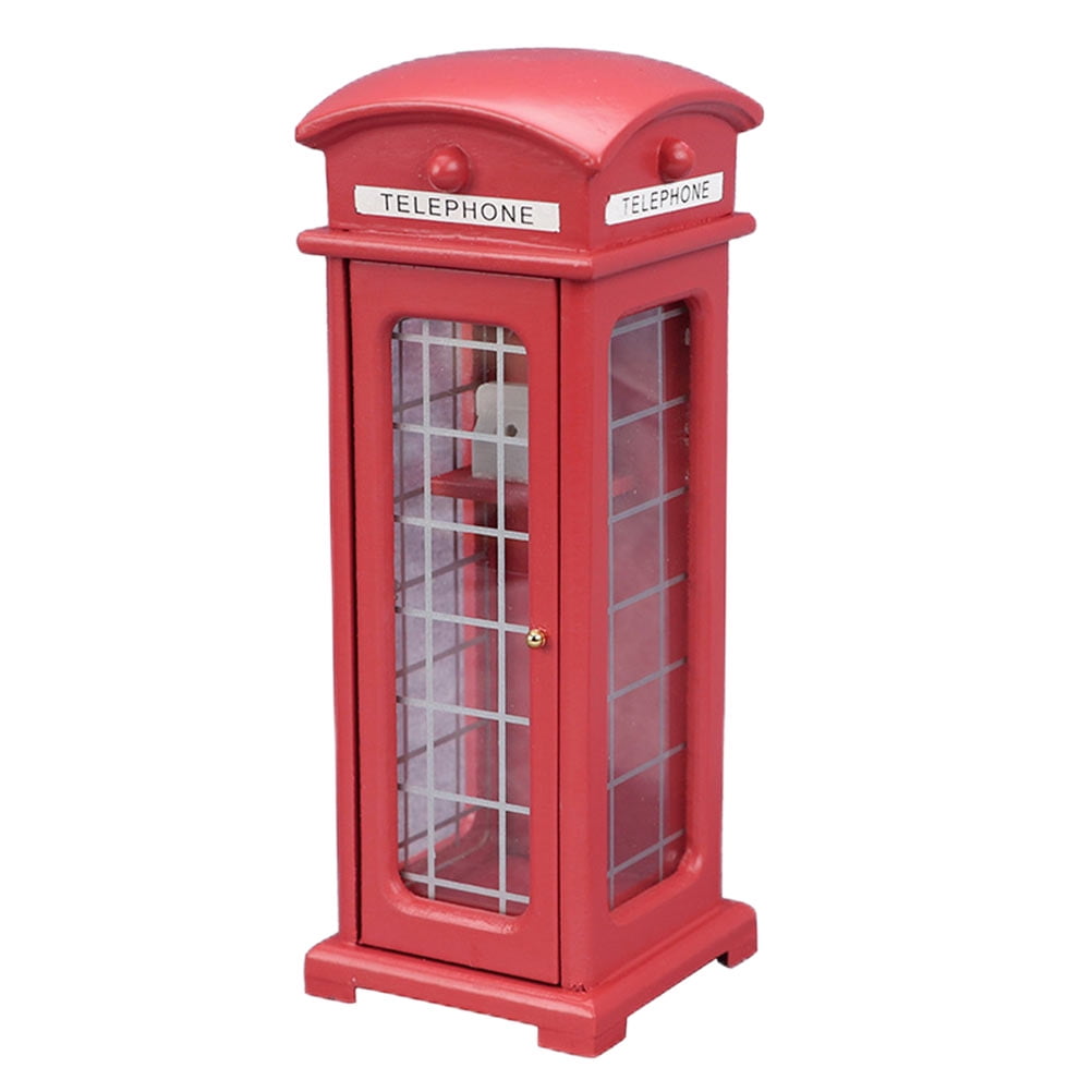 Mixtlocalior Mini Phone Booth Model Miniature Phone Booth Toy House ...