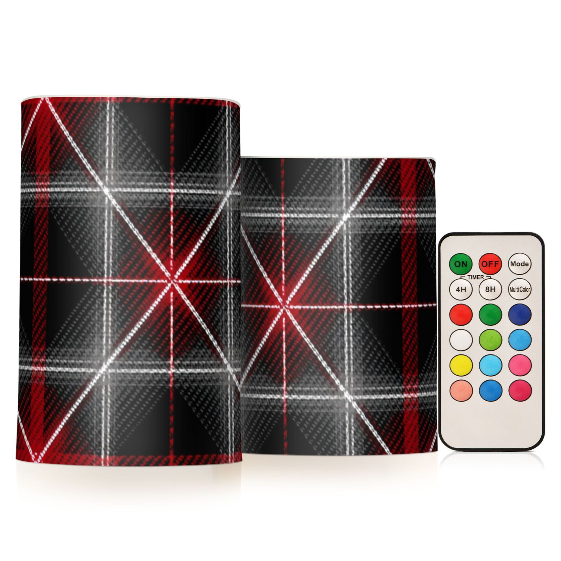 Mixture Color Plaids with White Lines Flickering Flameless Candles LED ...