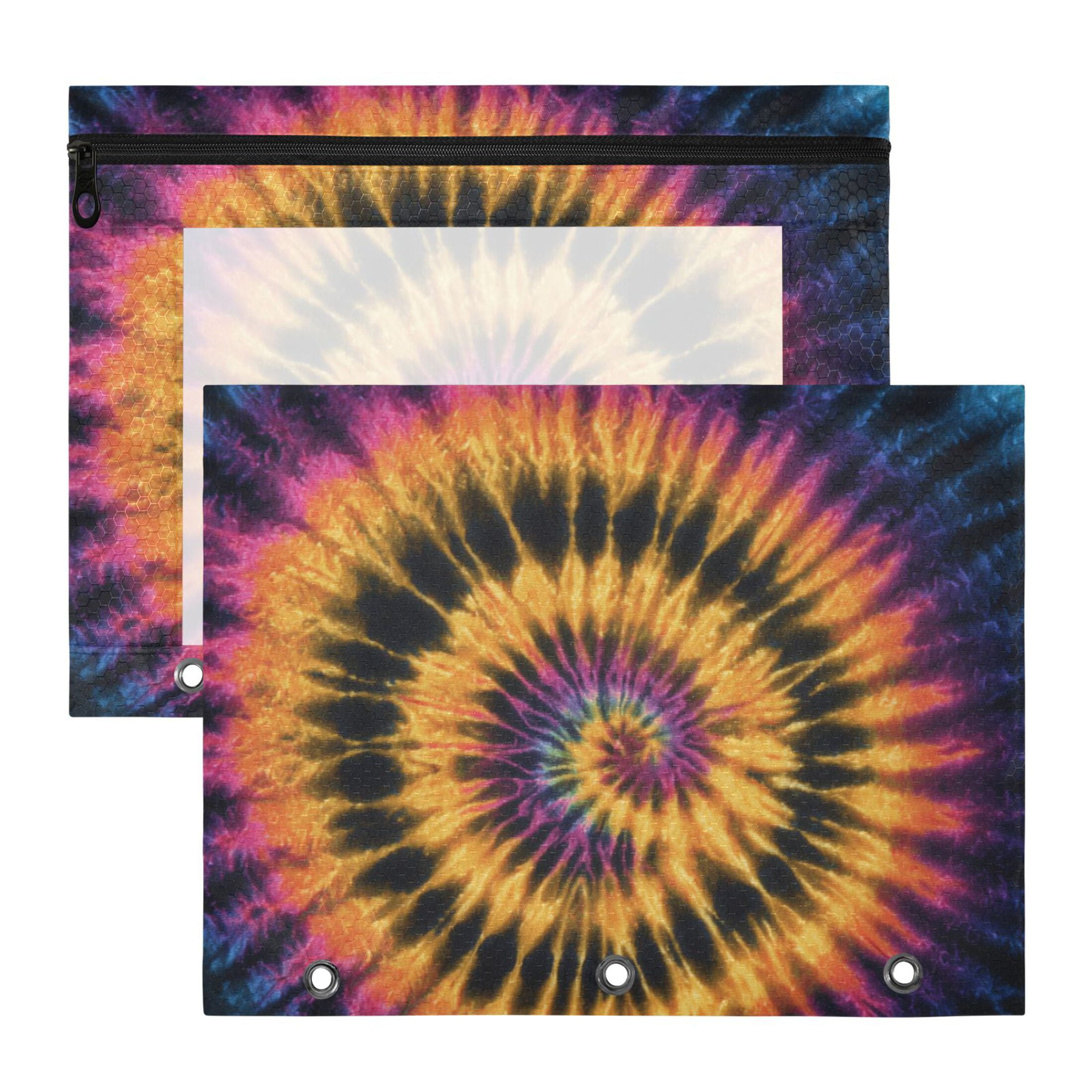 Mixture Color Spiral Tie Dye 3-Ring Binder Pouches A4 Size Zipper ...