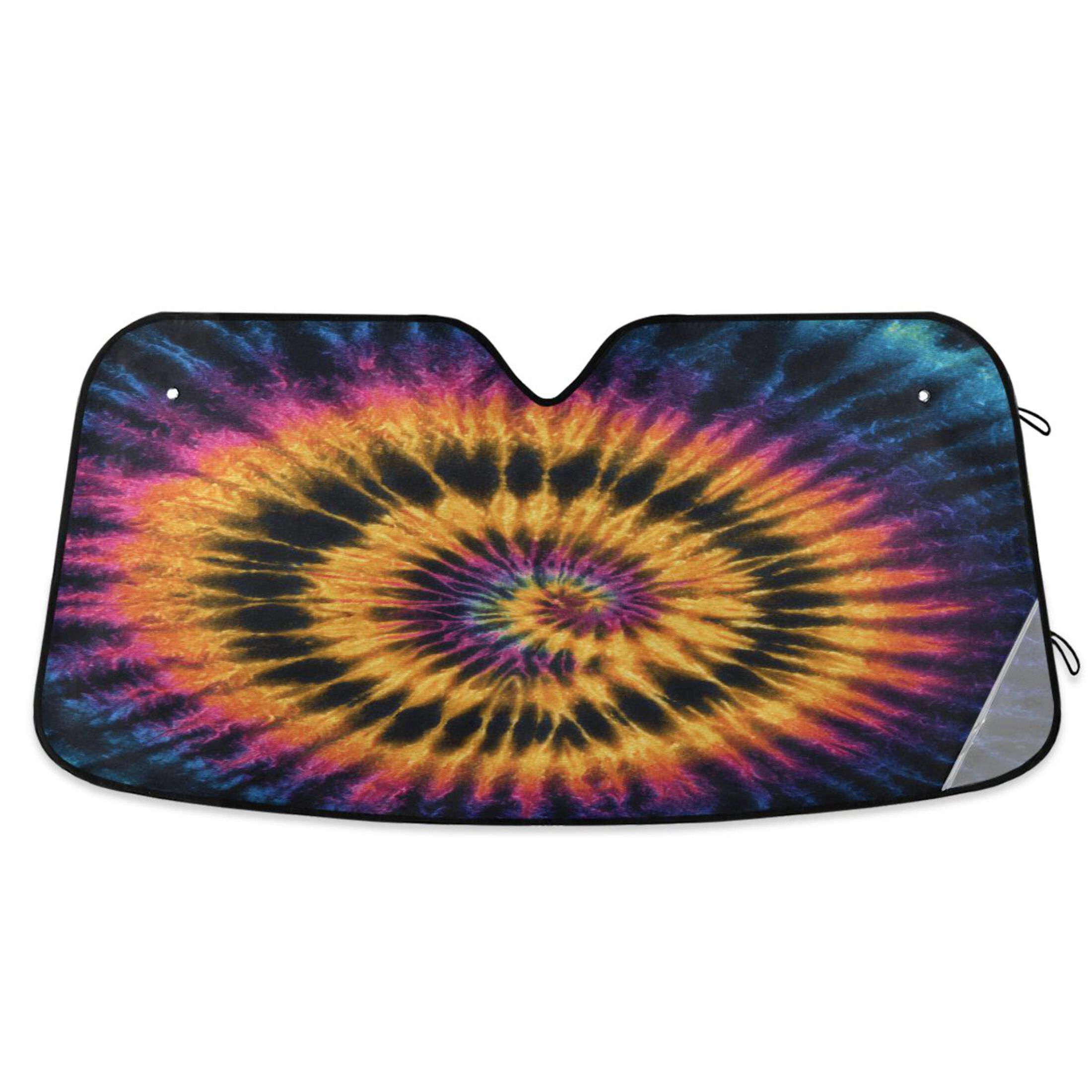 Mixture Color Spiral Tie Dye Windshield Sun Shade Automobile Visor ...
