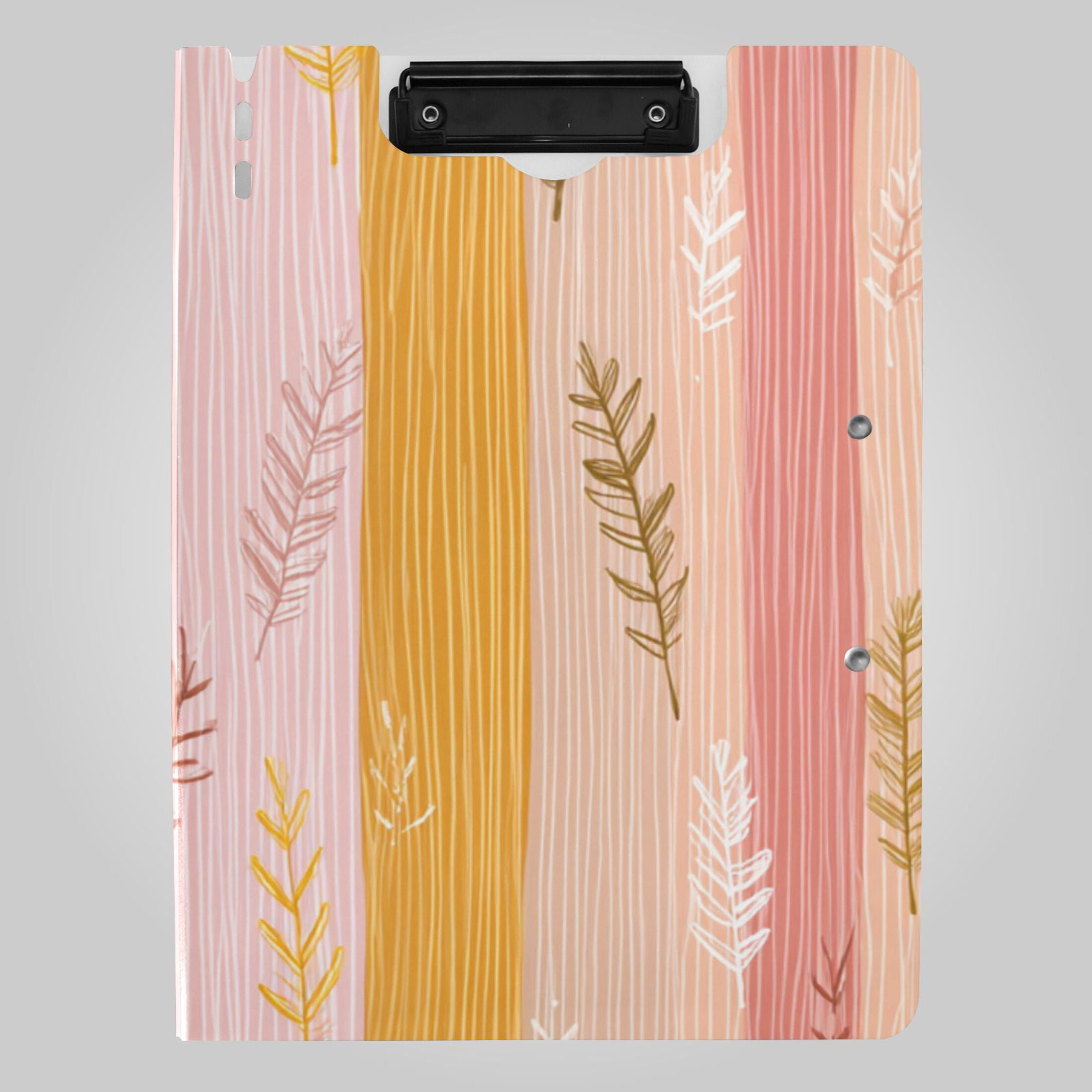 Mixture Colored Stripes with Leaves Foldable Binder Folder Clipboard ...