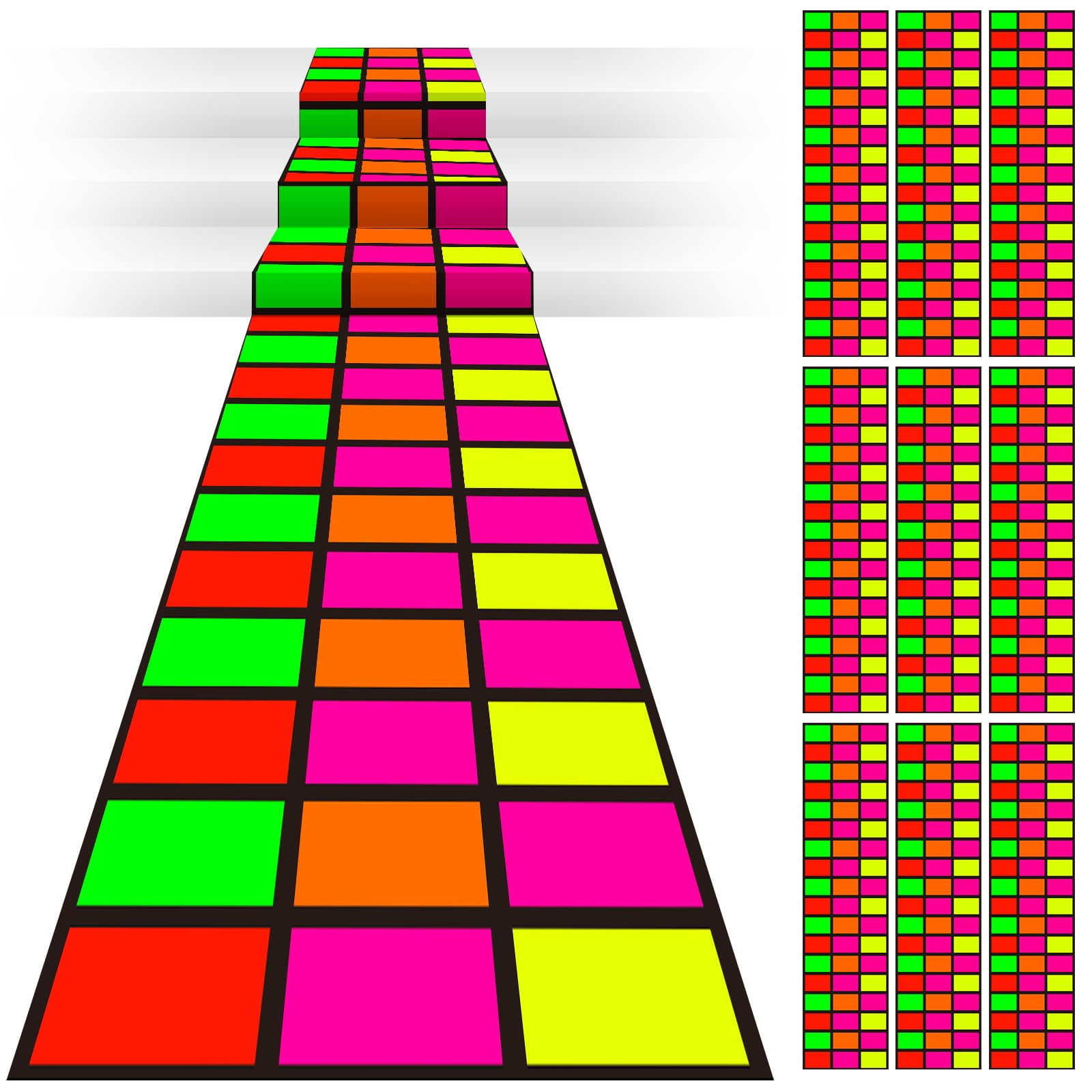 Mixweer 118 x 39 Inch Disposable Neon Dance Floor 80s 90s Party ...