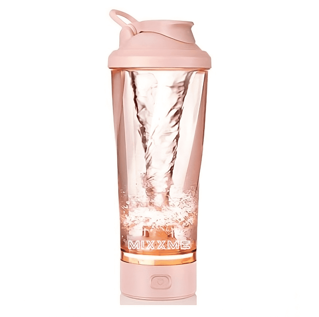 MixxMe Pink Electric Protein Shaker Bottle 24oz, Portable Mixer Cup ...