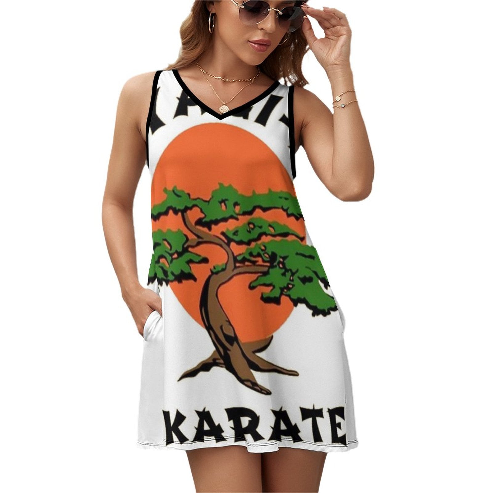 Miyagi Do Karate Square Neck Dress New Plus Size Elegant Women Waist ...