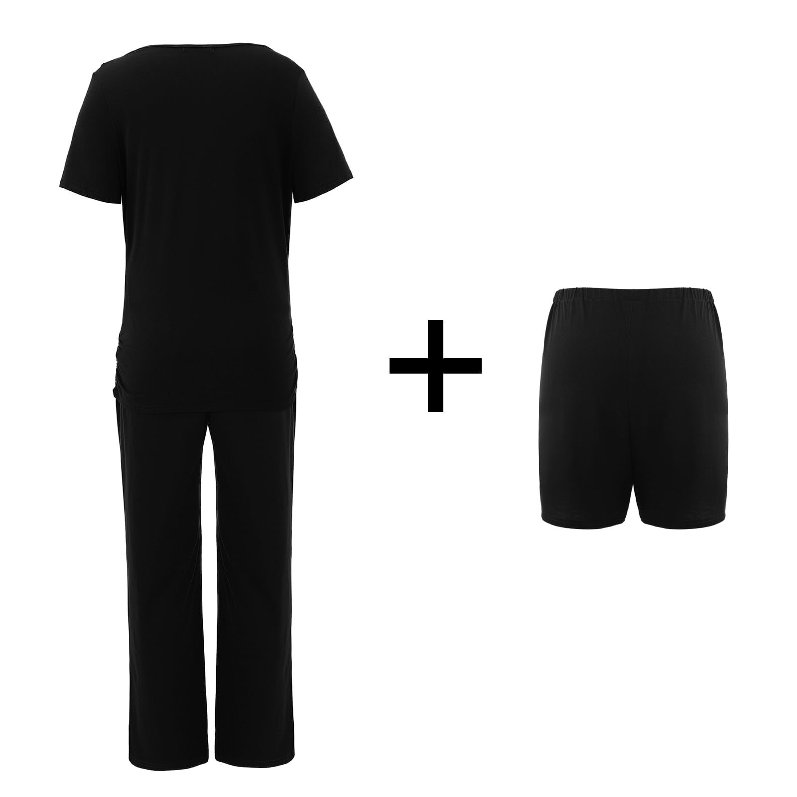 Miyanuby 3 Pieces Maternity Nursing Pajamas Set Short Sleeve ...