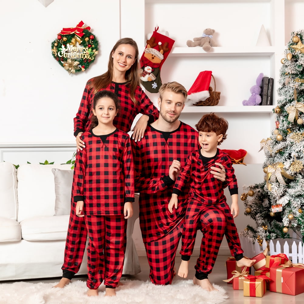 Miyanuby Matching Family Christmas Pajamas Set Long Sleeve Festival ...