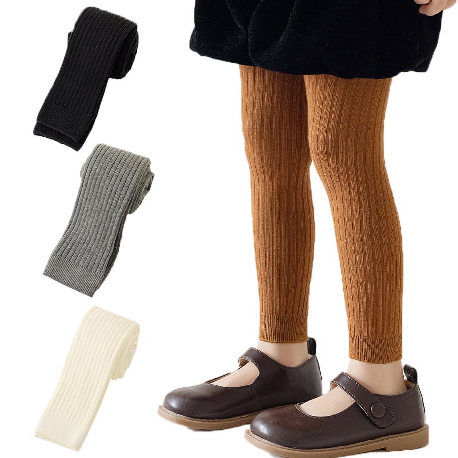 Miyanuby Toddler Girls Cotton Cable Knit Leggings Classic Solid ...