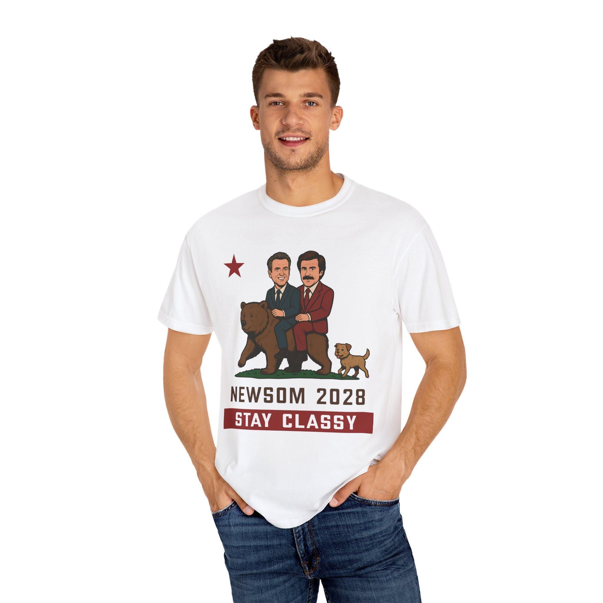MiyazakiLy Gavin Newsom 2028 Election Shirt, California Flag Bear, Baxter, Burgundy - Walmart.com