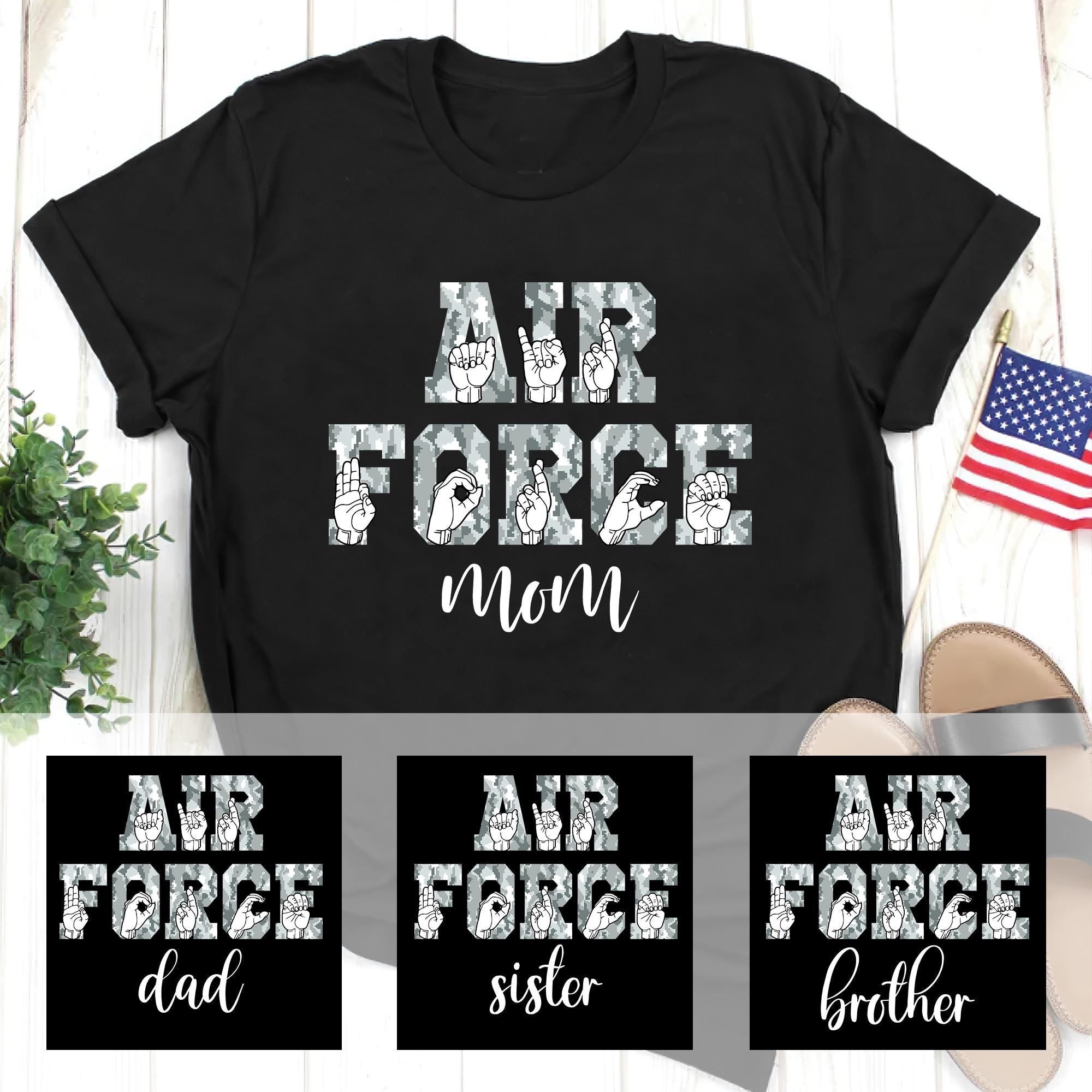 MiyazakiLy Sign Language Air Force Mom Shirts, Custom Air Force Family ...