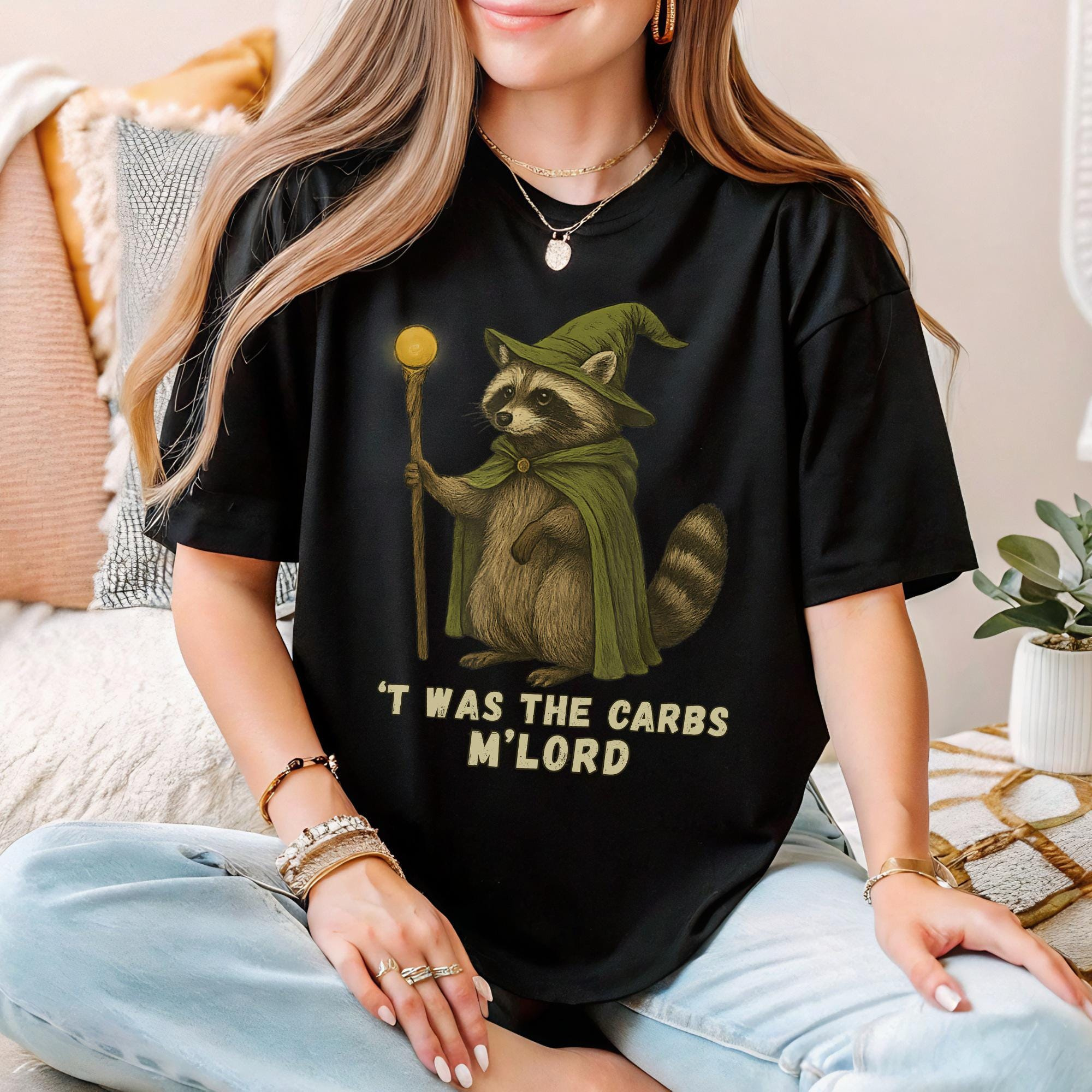 MiyazakiLy T Was The Carbs M'lord Raccoon Shirt, Medieval Fantasy ...