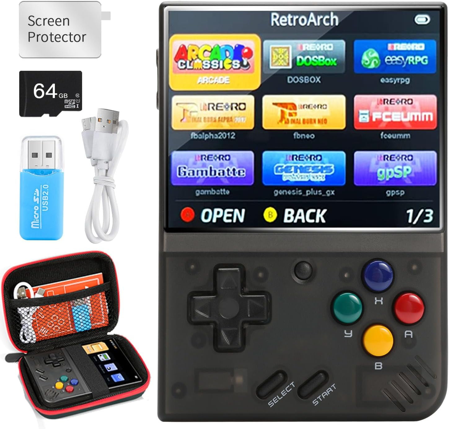 Miyoo Mini Plus,Retro Game Console with 64G TF Card,Support 10000+Games ...
