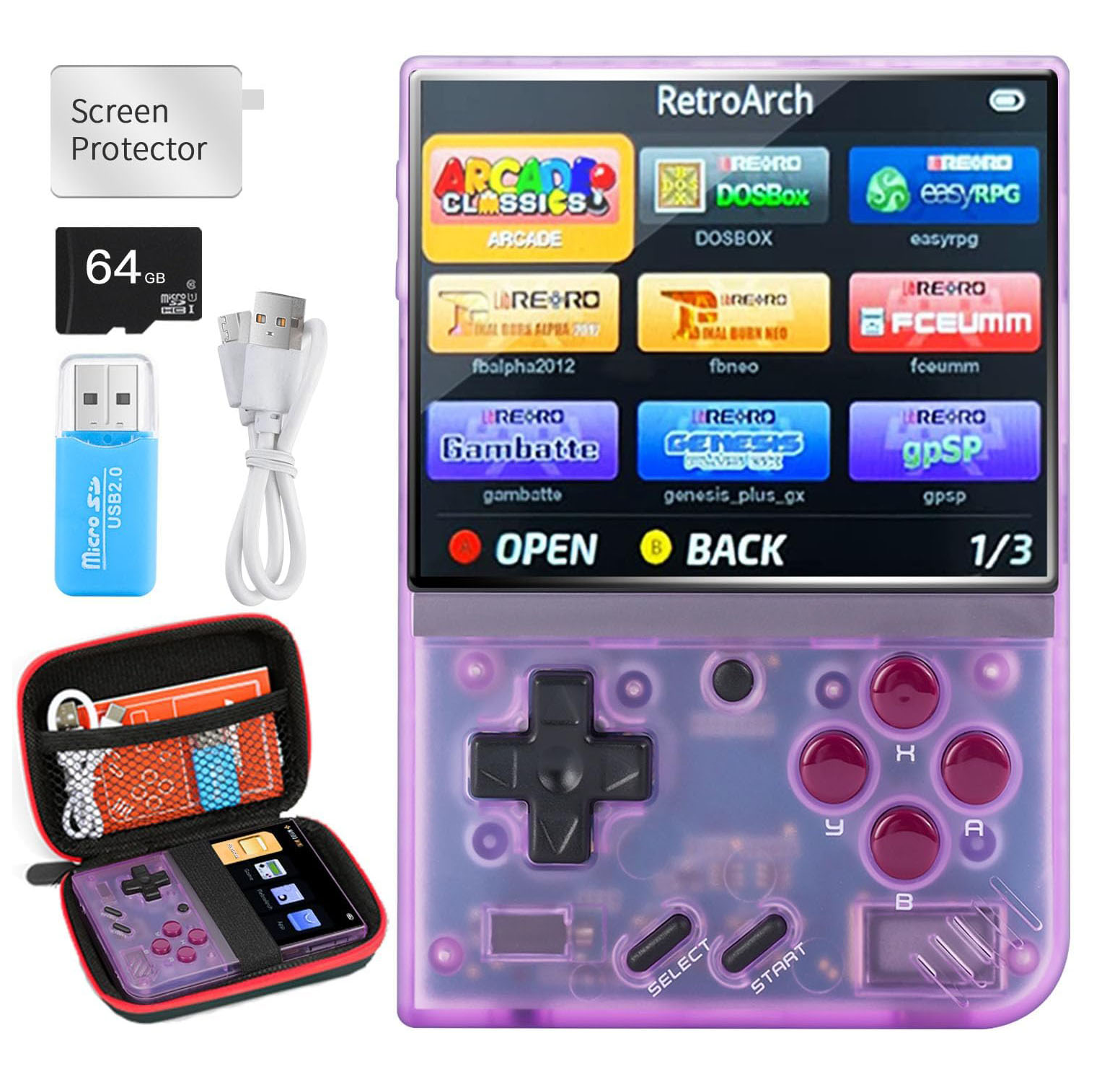 Miyoo Mini Plus,Retro Game Console with 64G TF Card,3.5-inch Portable ...
