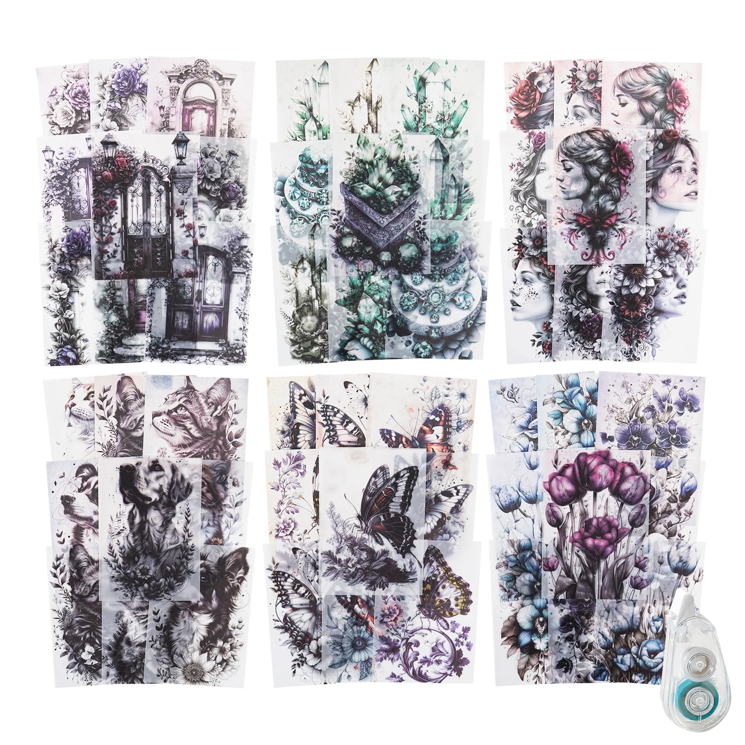 MiyouLuna 120Pcs Vintage Scrapbook MMF7 Paper, Lightweight & Sulphate ...