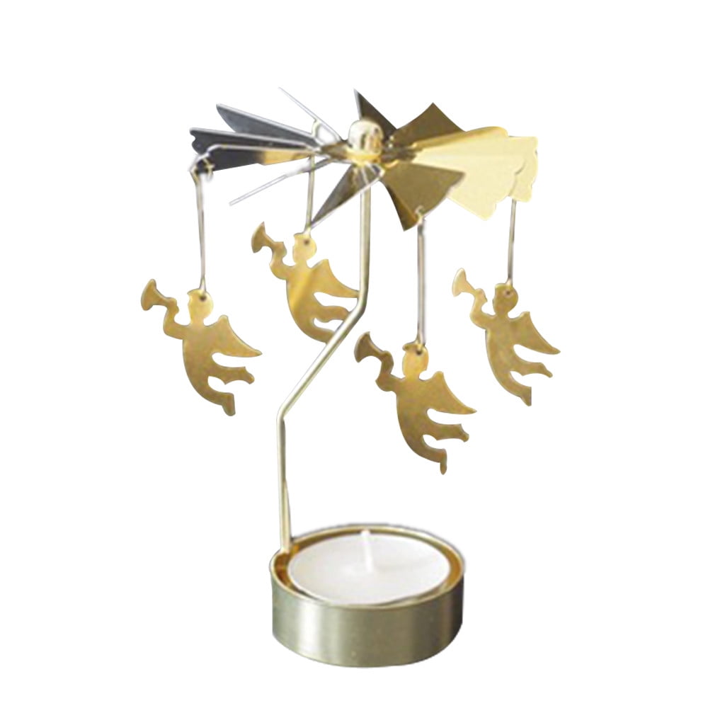 Miyuadkai Candlesticks Hot Spinning Rotary Metal Carousel Tea Light ...