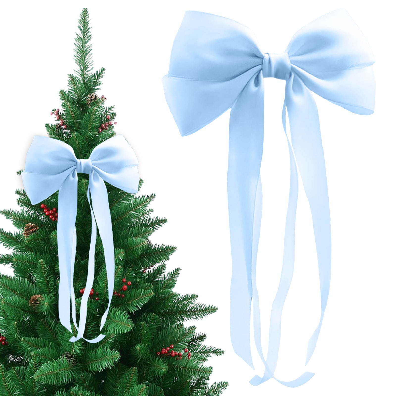 Miyuadkai Christmas Bow Pendant, Polyester/Blue, Christmas Decor 13 ...