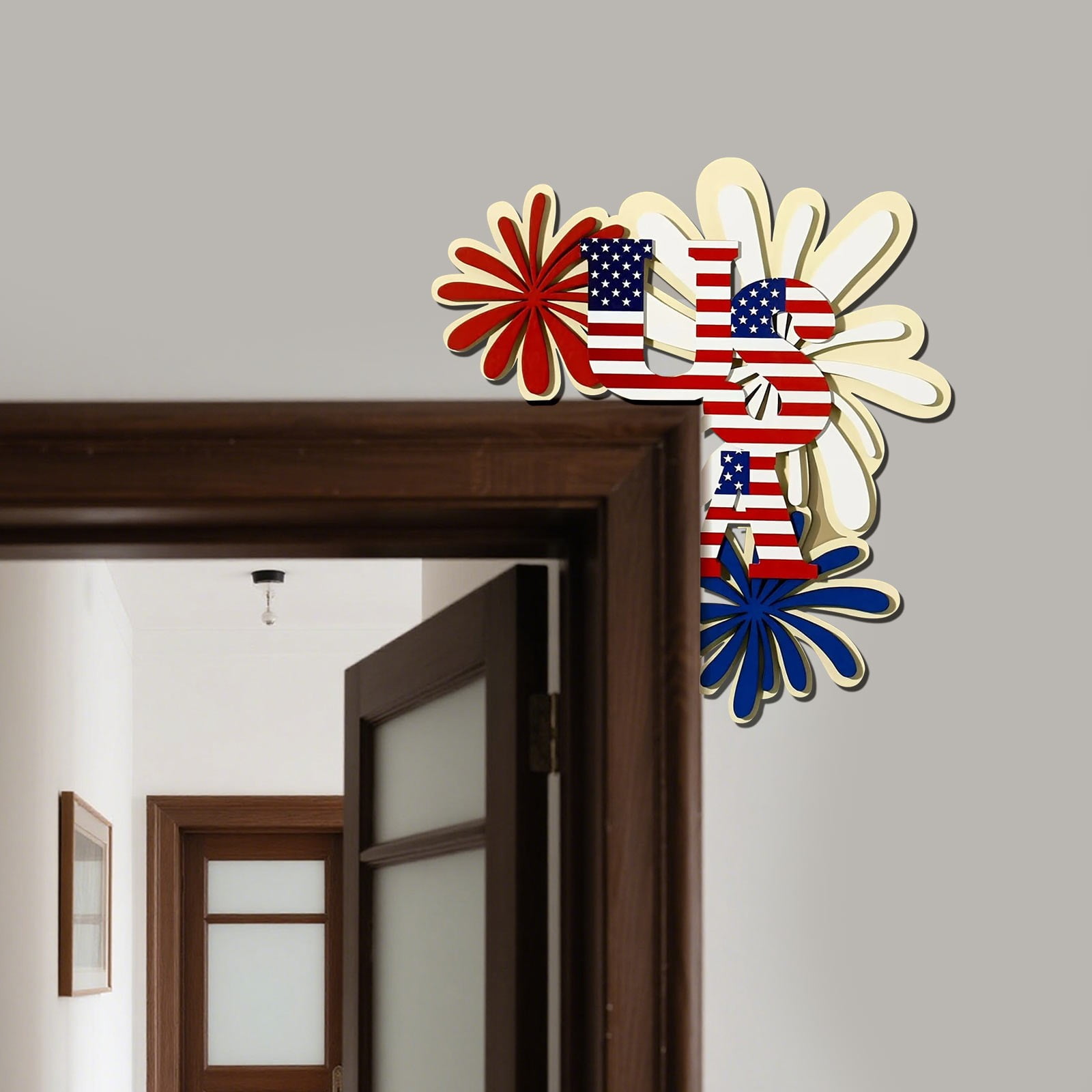 Miyuadkai Claerance! Door Frame Decoration, "Independence Day Boxwood ...