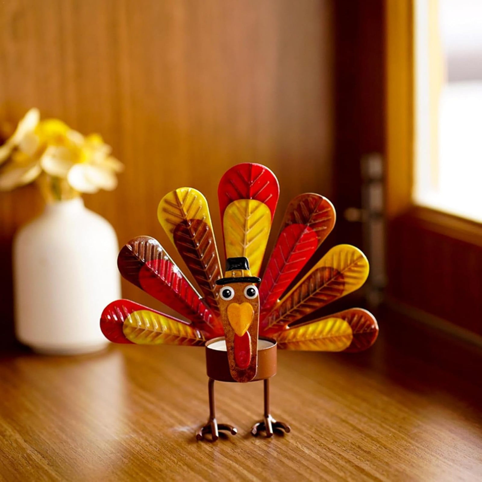 Miyuadkai Claerance! Turkey Candle Holder - Thanksgiving Sitting ...