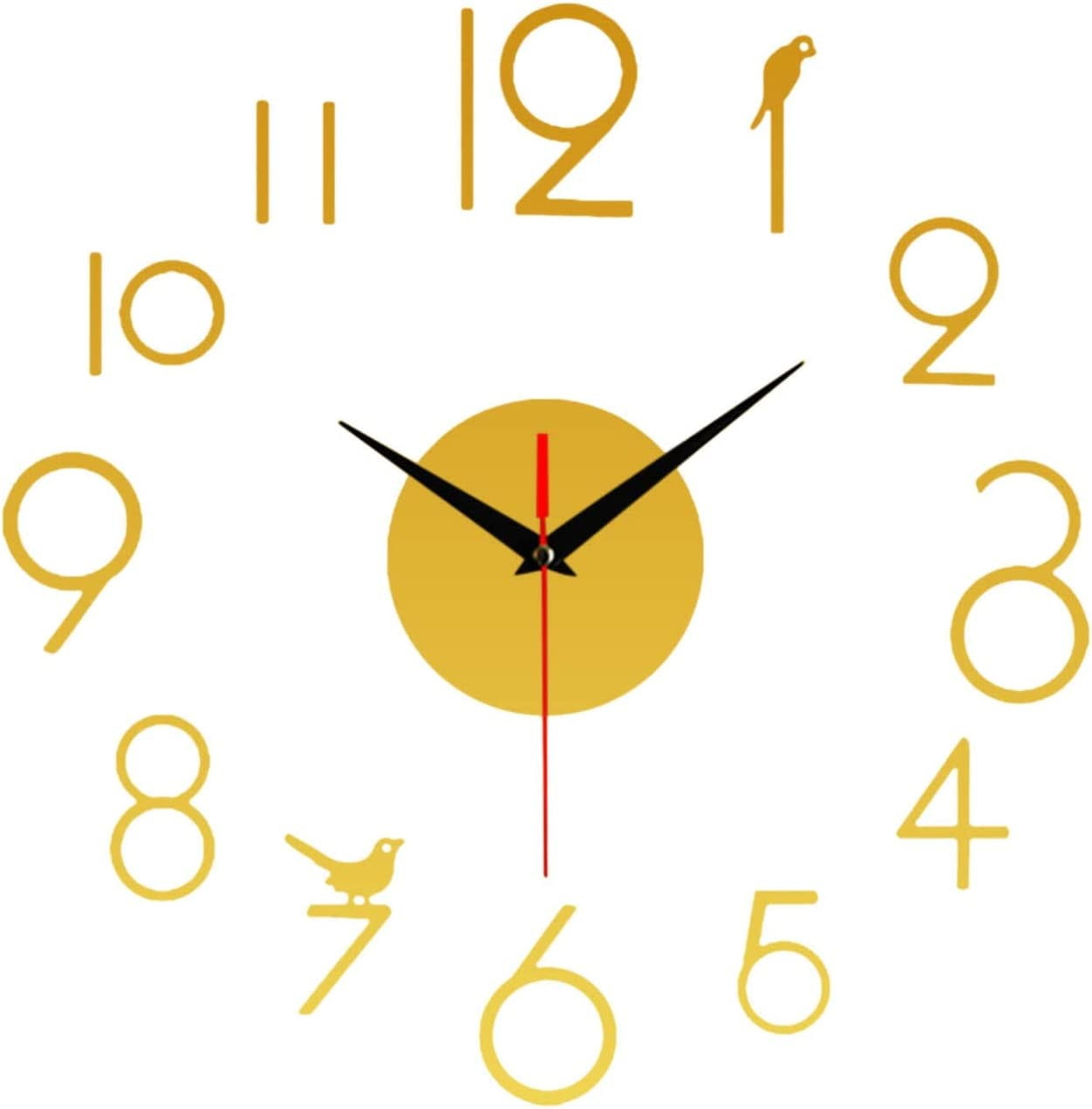 Miyuadkai Hangs Frameless 3D Wall Clock Large Silent for Living Room ...