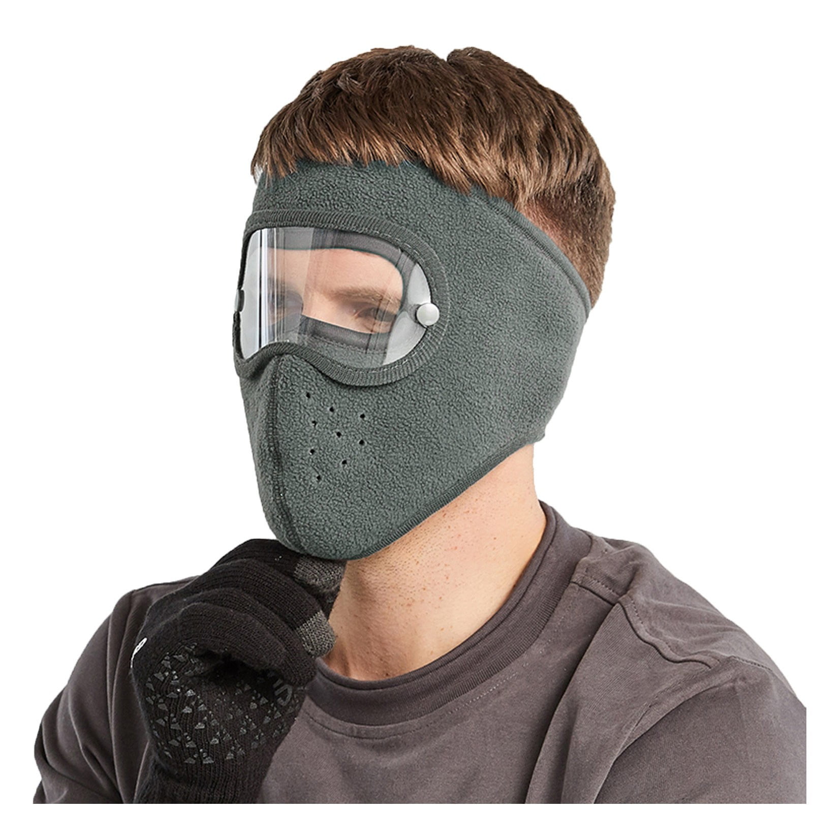 Miyuadkai Mask Unisex Winter Ears And Eyes Outdoor Anti-fog Goggles ...