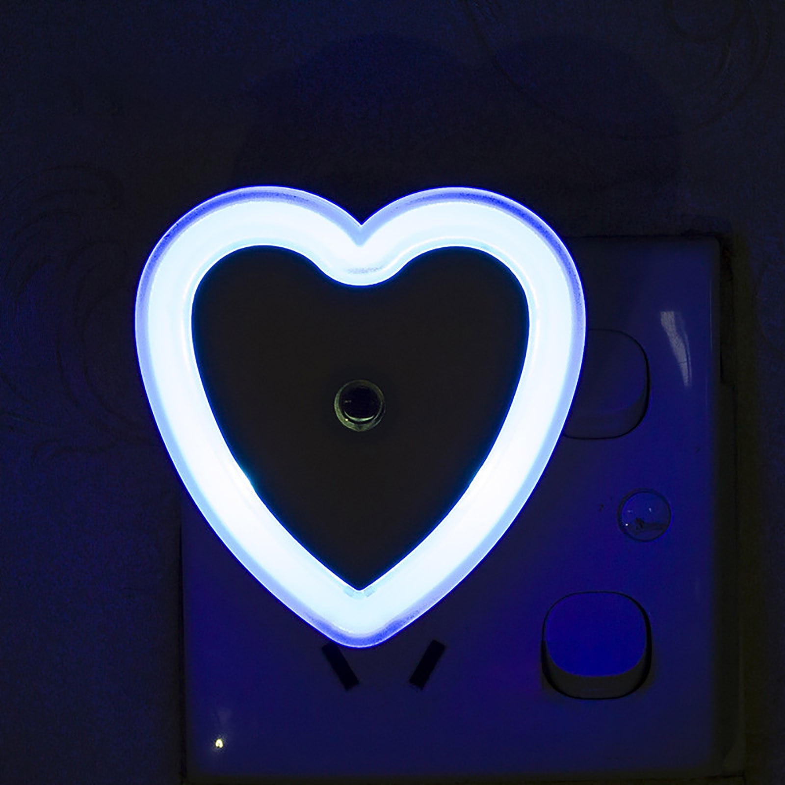 Miyuadkai Night Lights Heart Shape Plug-In Intelligent Light Sensor ...