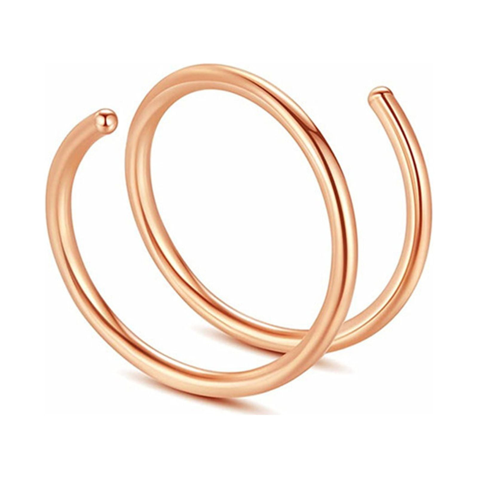 Miyuadkai Nose Rings Clearance Double Hoop Nose Ring for Single Piercing Small Thin 8Mm Spiral ...