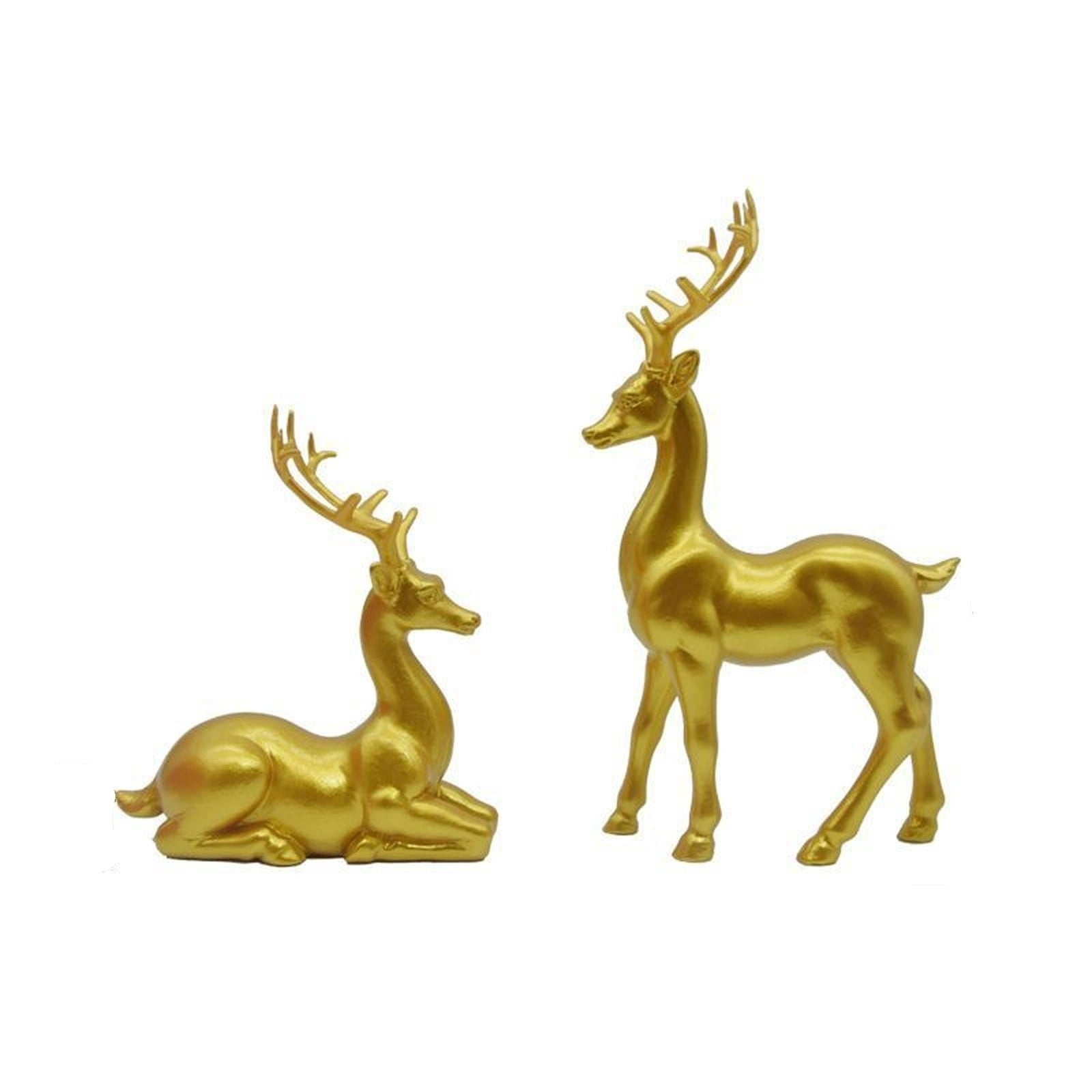 Miyuadkai A Pair of Reindeer Resin Home Ornaments, 2Pcs Resin Reindeer ...