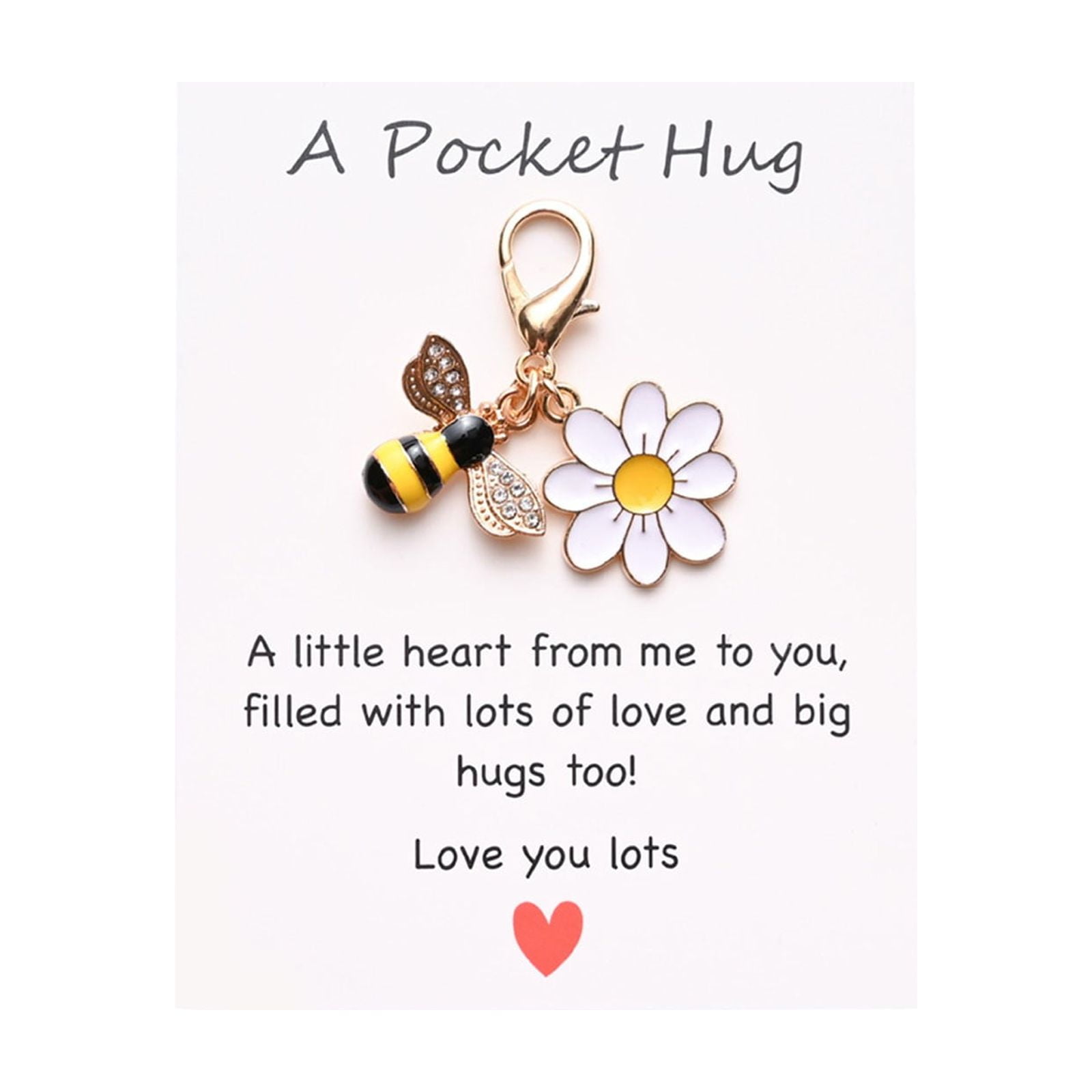 Miyuadkai Pocket Hug Card with Bee and White Daisy, Pocket Hug Cute ...