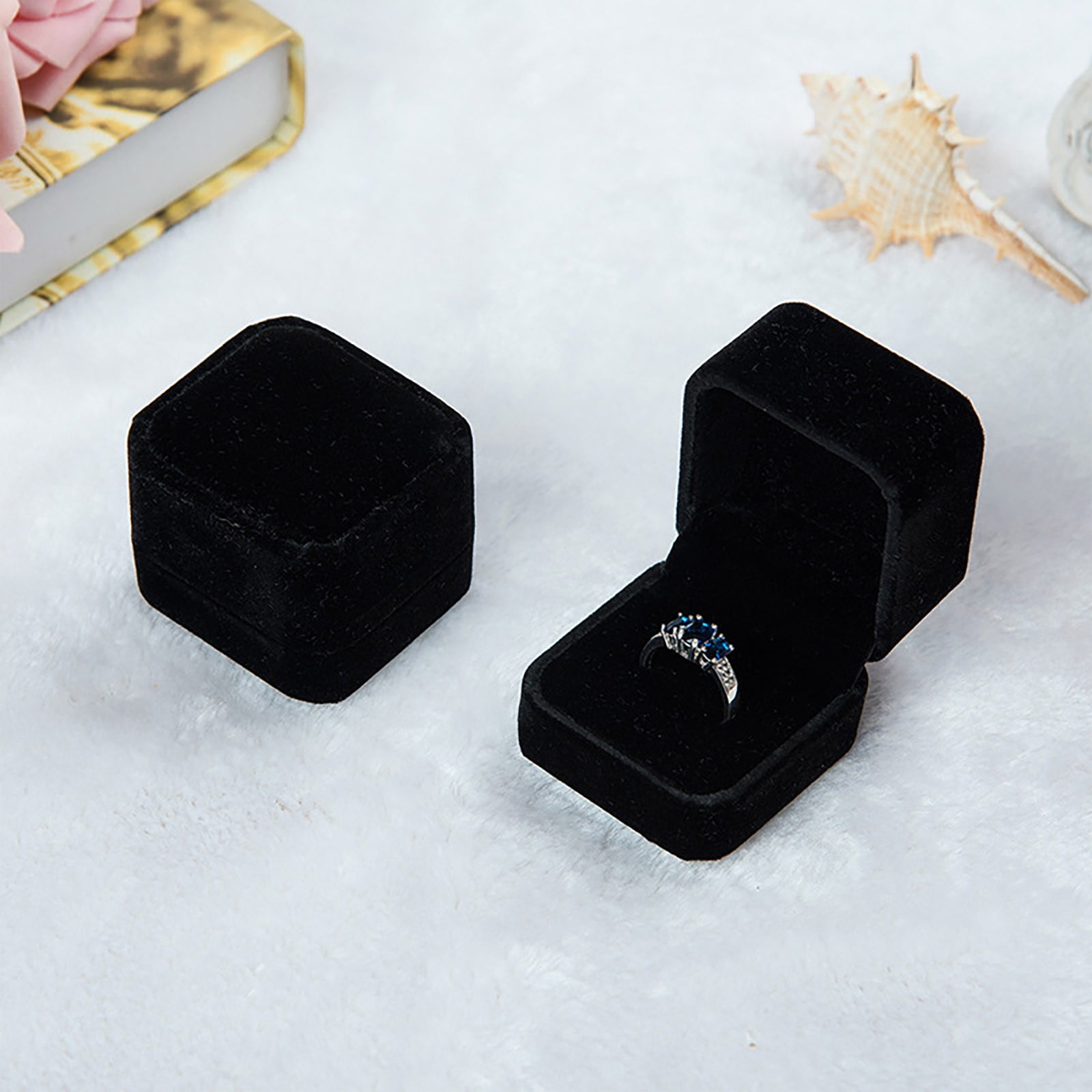 Miyuadkai Rings Gorgeous Velvet Ring Box Velvet Ring Gifts Box For ...