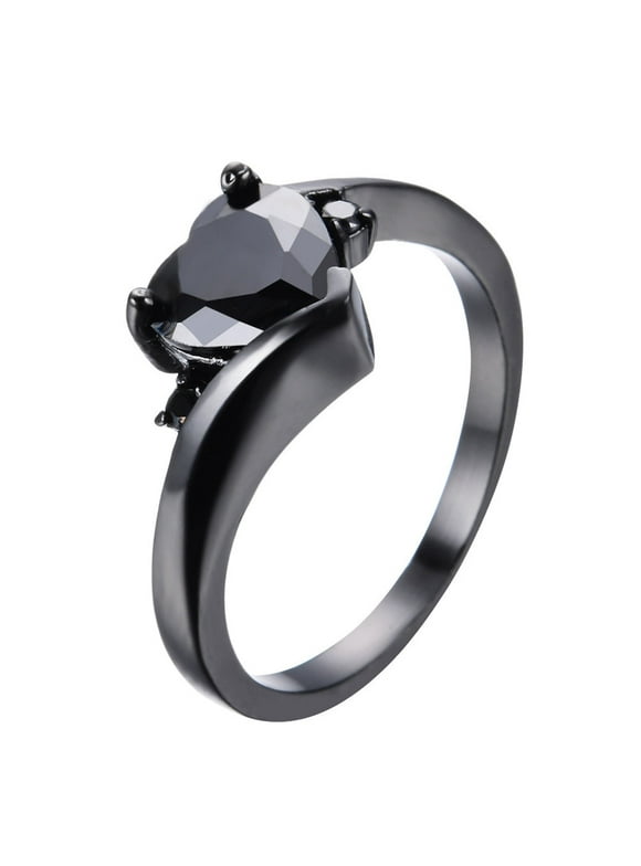 black heart rings