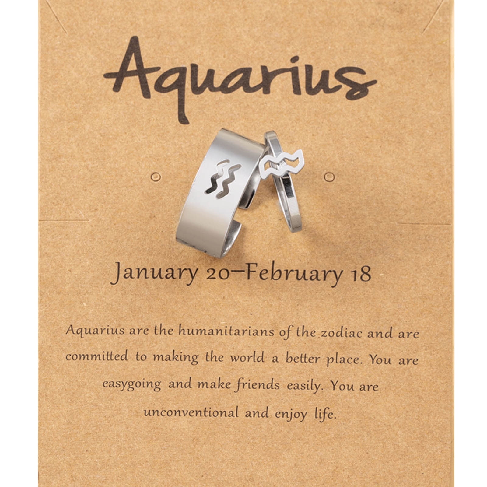 Miyuadkai Rings Stainless Steel Zodiac Constellation Ring For Couple ...