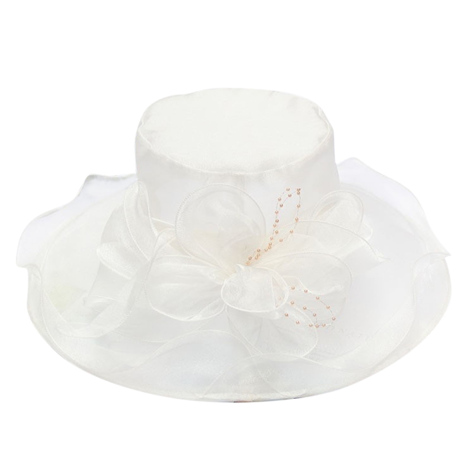 Miyuadkai Sun Hats Womens Summer Dress Hat Wide Leaf Flower Bridal ...