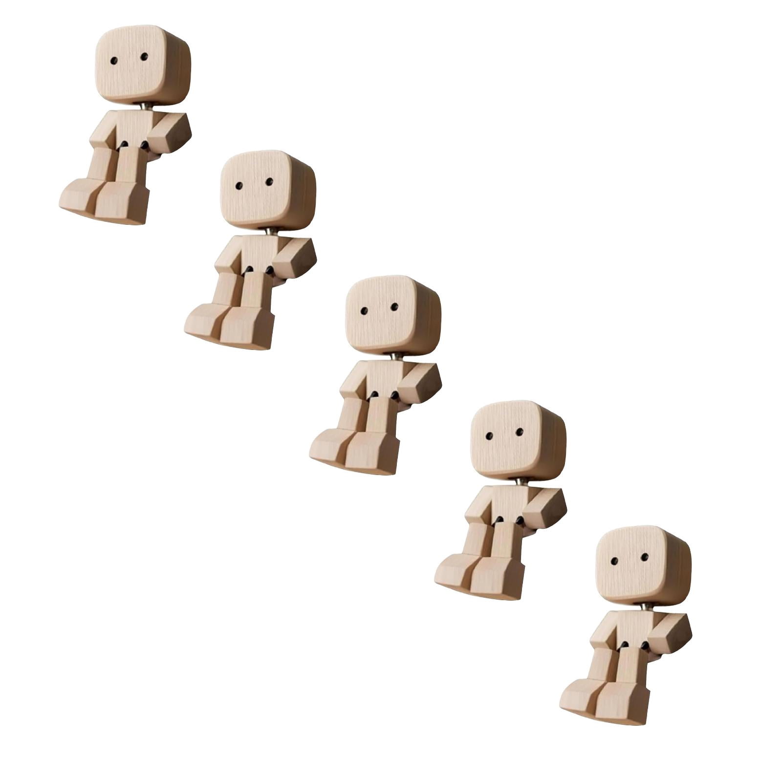 Miyuadkai Wooden Leg-Shaking Doll Figurine with Curved Face, Multi ...