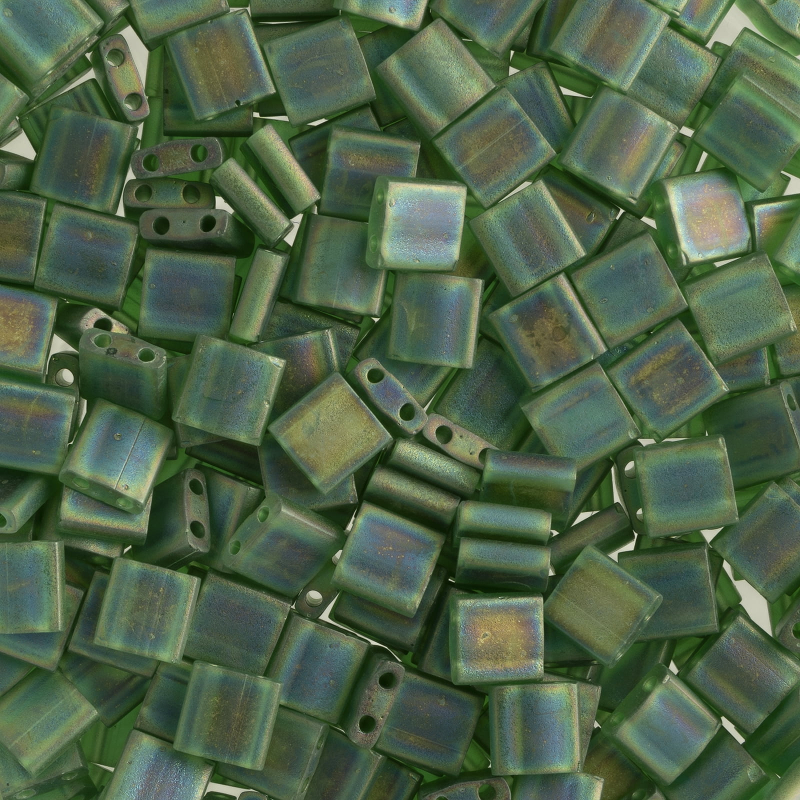 Miyuki 5x5mm TL-146FR Transparent Light Emerald AB Matte Tila Glass ...