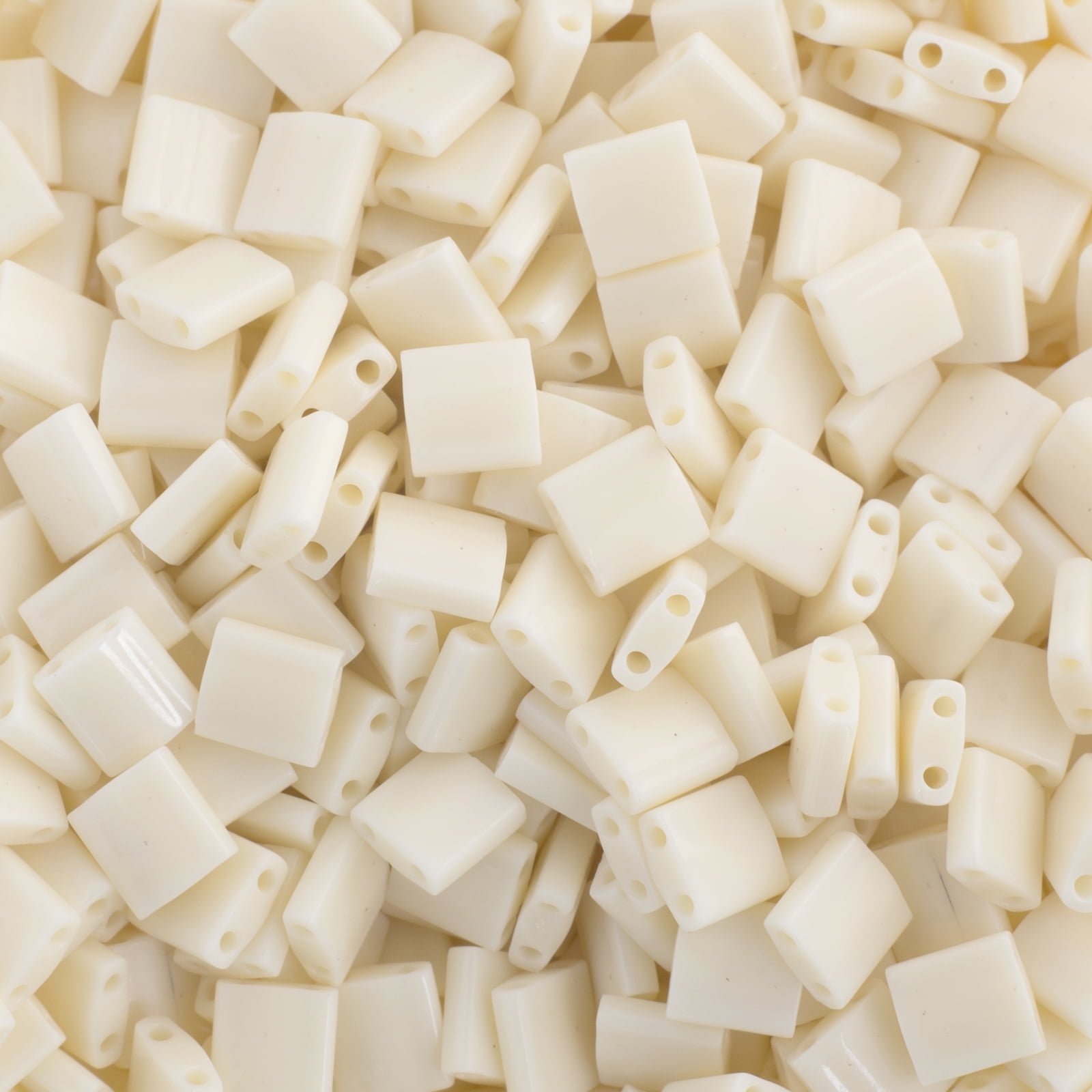 Miyuki 5x5mm TL-491 Ivory Opaque Tila Glass Square Beads 50 Grams - Walmart.com