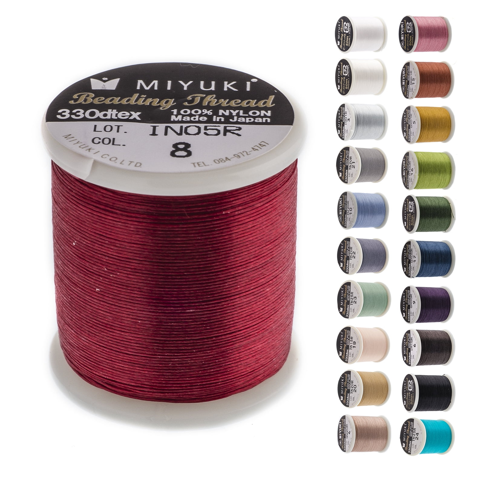 Miyuki Nylon Beading Thread B Red (50m) for DIY Jewelry Making ...