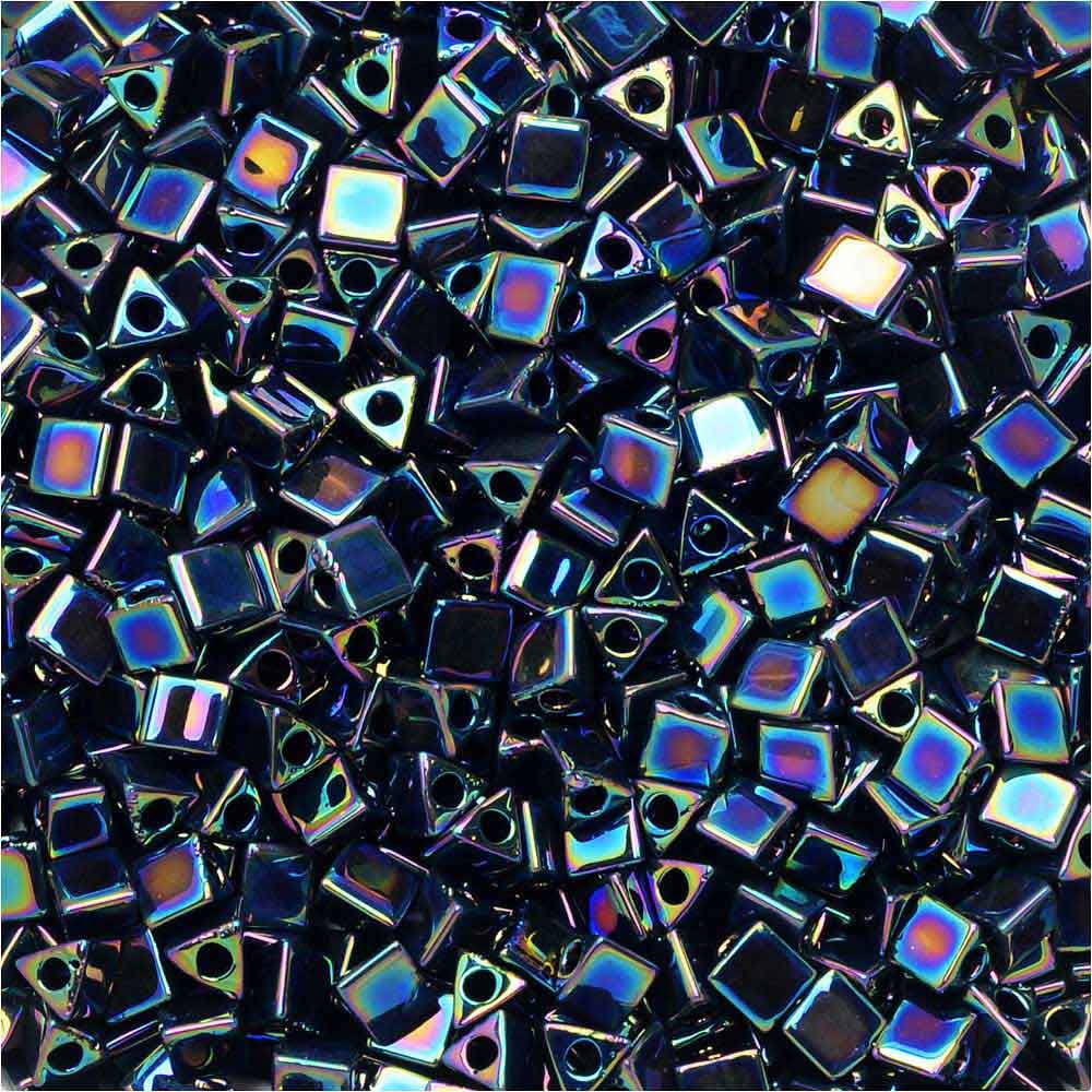 Miyuki, Sharp Triangle Beads 10/0, 7.5 Grams, Metallic Variegated Blue ...