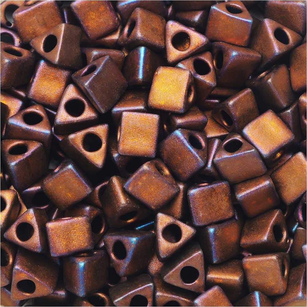 Miyuki, Sharp Triangle Beads 5/0, 7 Grams, Matte Metallic Dark ...