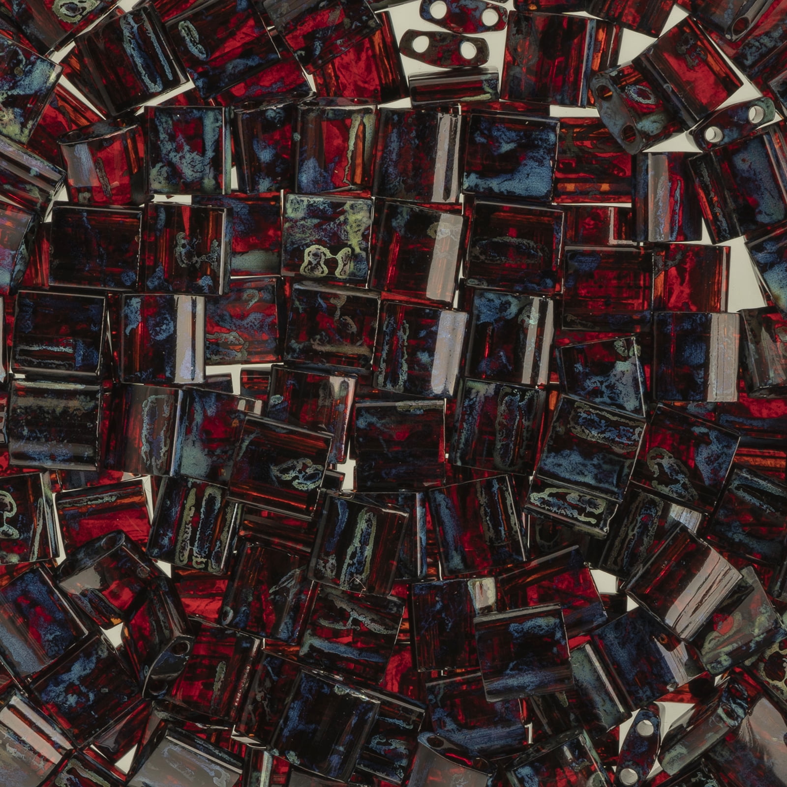 Miyuki TILA 5mm 2-Hole Square Glass Beads TL-4504 Dark Red with ...