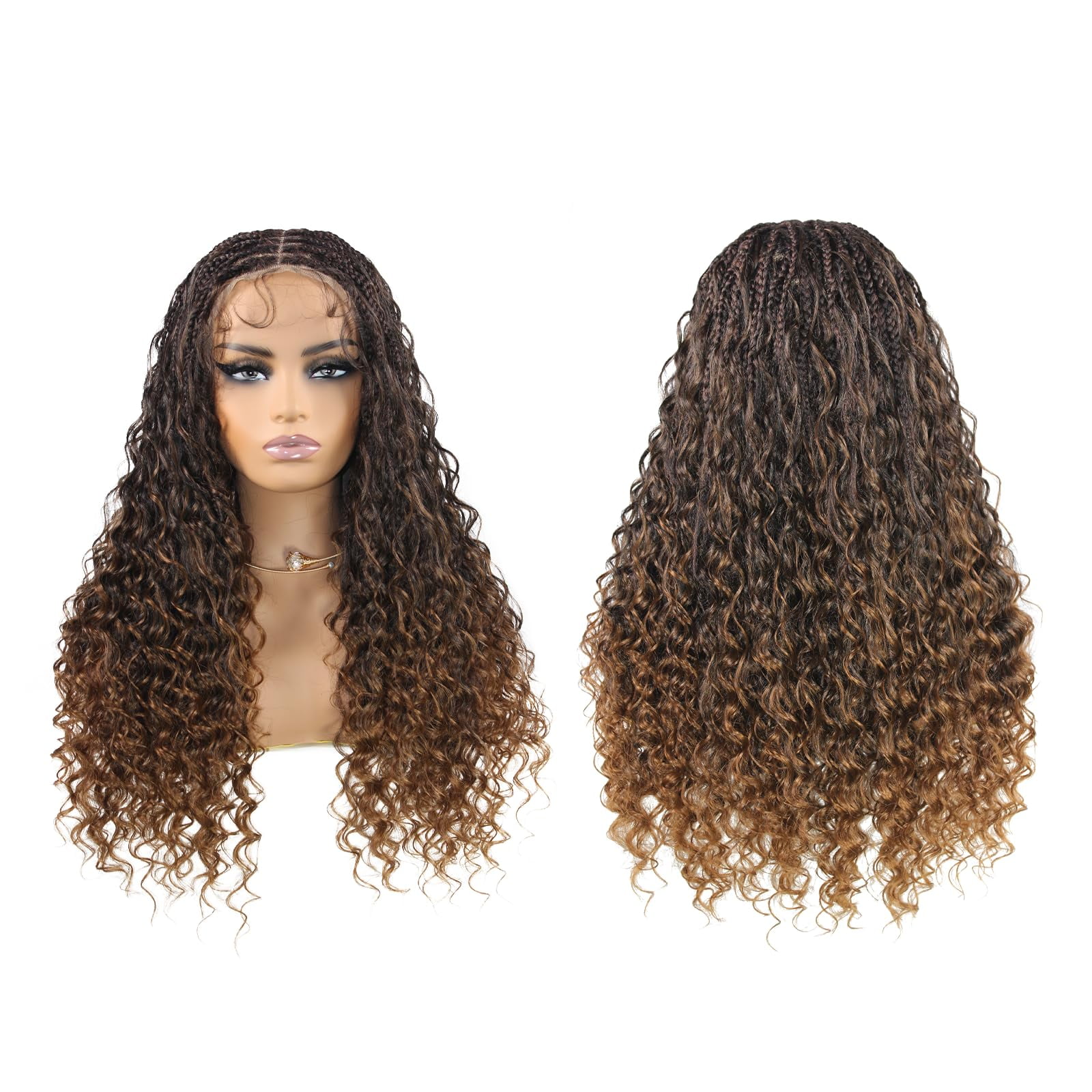 Miz Barn 360 Full Lace Front Knotless Box Braided Wigs 100% Handmade ...