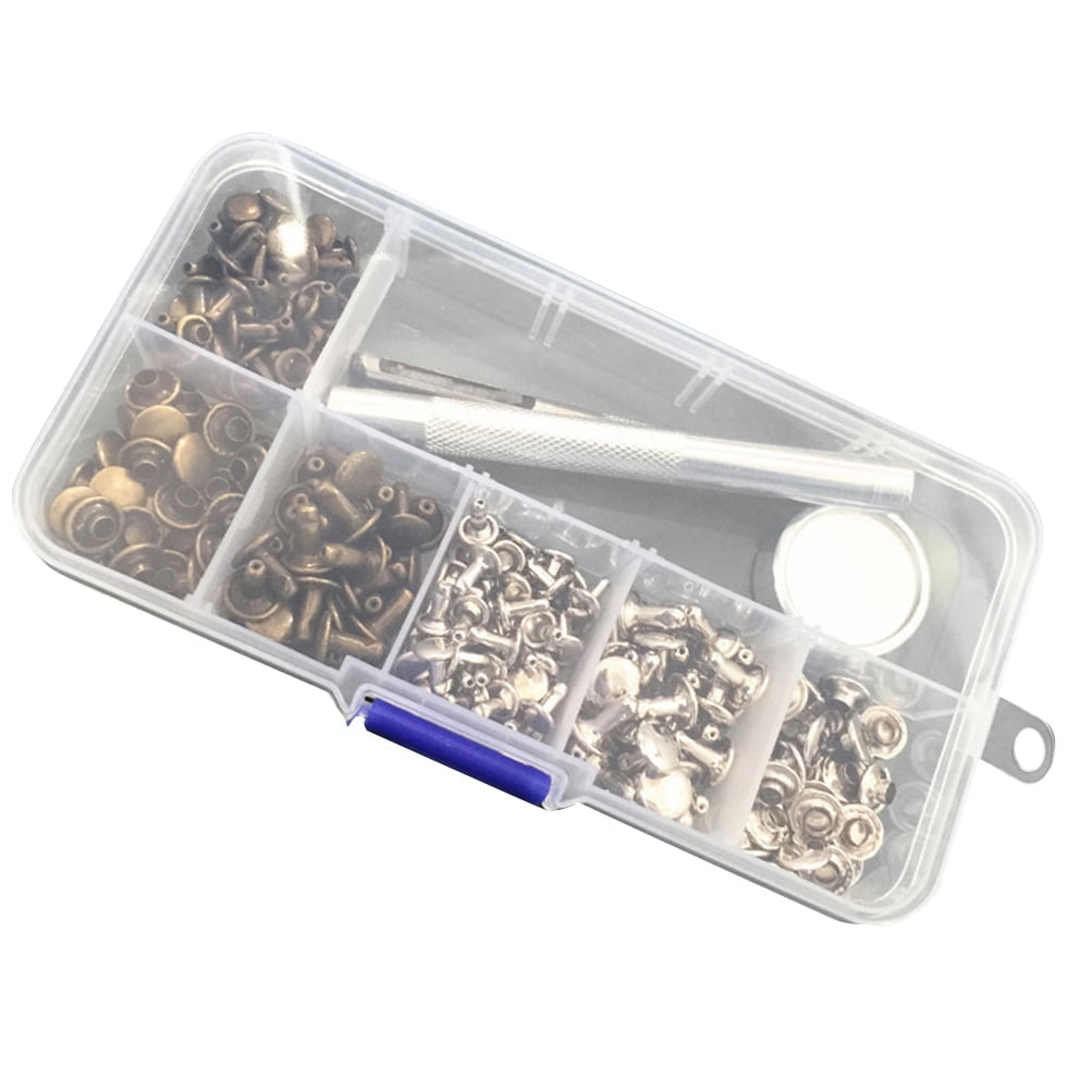 Mizh 120pcs Metal Rivet Hit Nails Snap Kit Tool Metal Screws Snaps ...