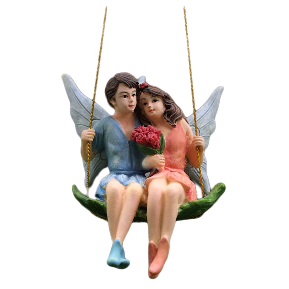Mizh 1Pc Flower Fairy Adornment Garden Pendant Decorative Hanging Resin ...