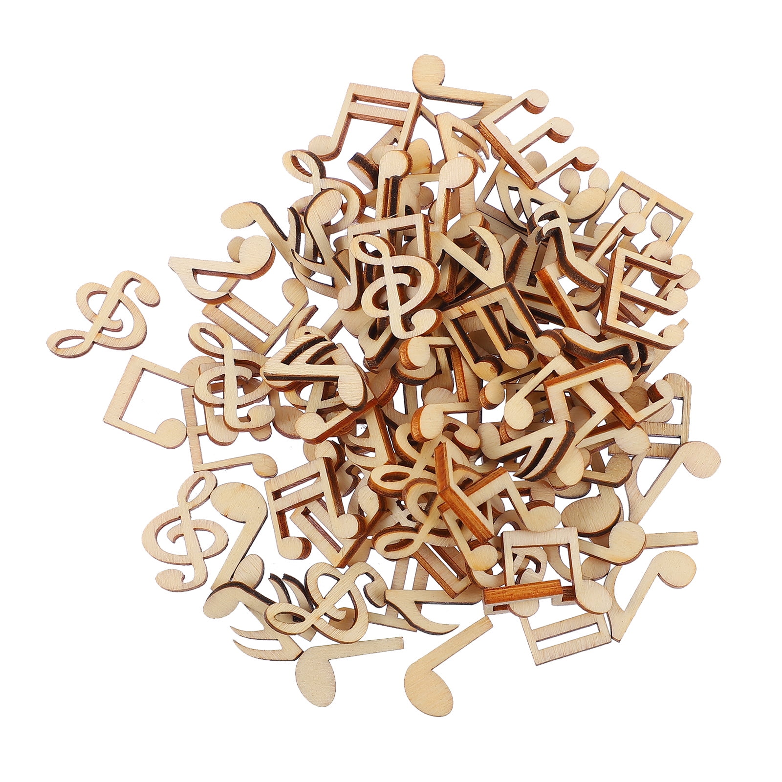 Mizh 200pcs DIY Note Shape Wood Chip Handmade DIY Wood Chip Music ...